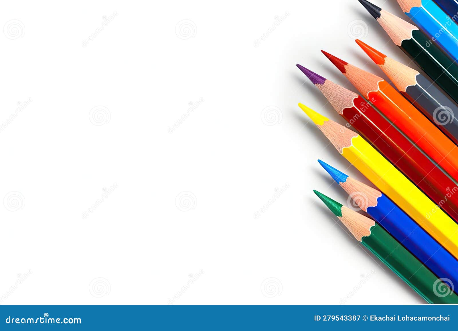 Creative Spectrum Color Pencils Zigzag Isolated on Background. Created ...