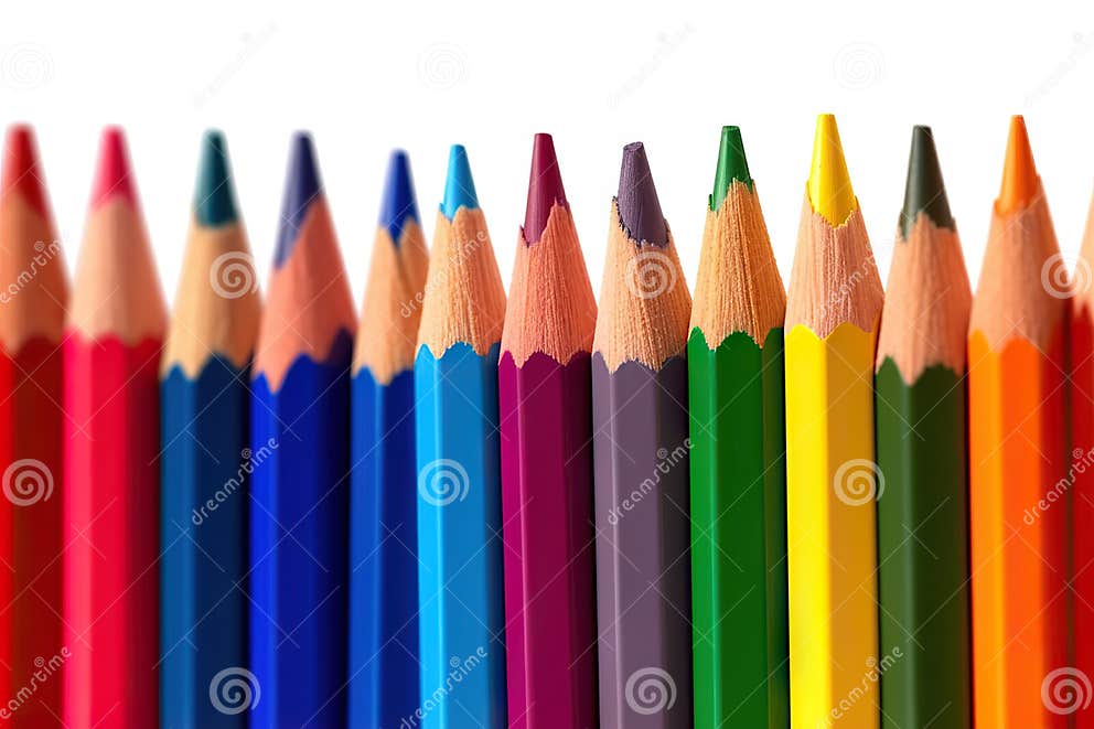Creative Spectrum Color Pencils Zigzag Isolated on Background. Created ...