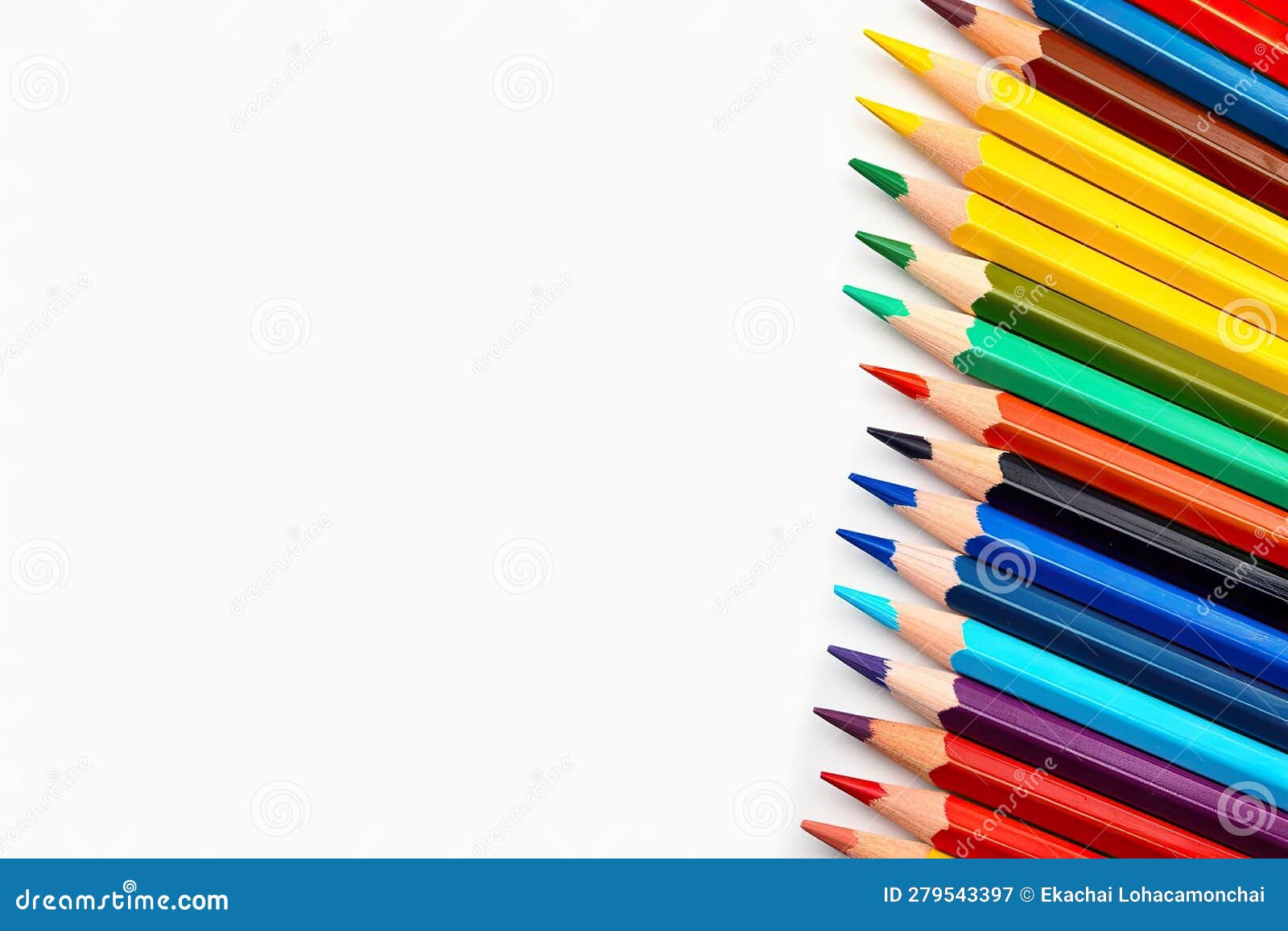 Creative Spectrum Color Pencils Zigzag Isolated on Background. Created ...