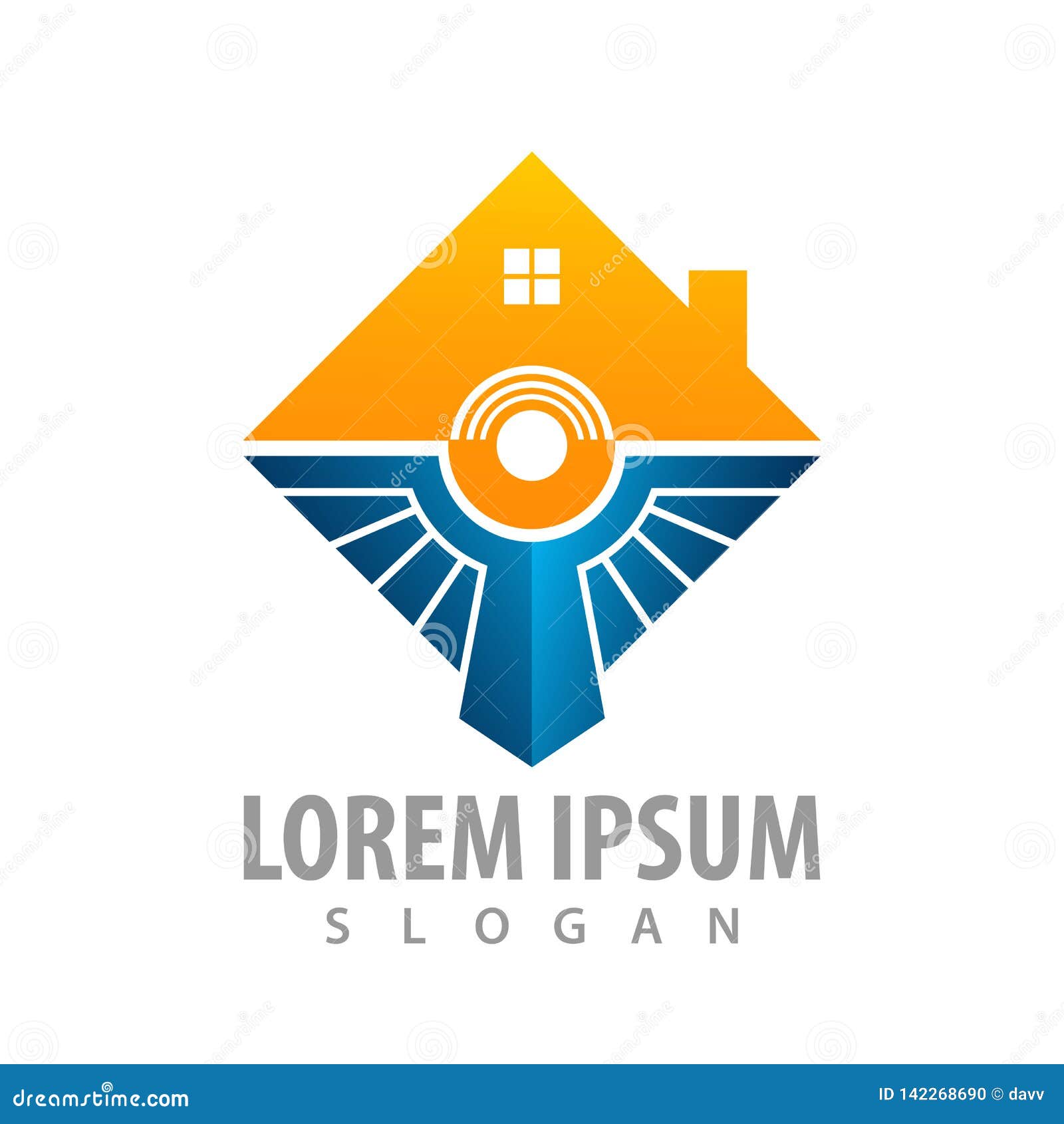 Creative Square House Concept Design. Symbol Graphic Template Element ...