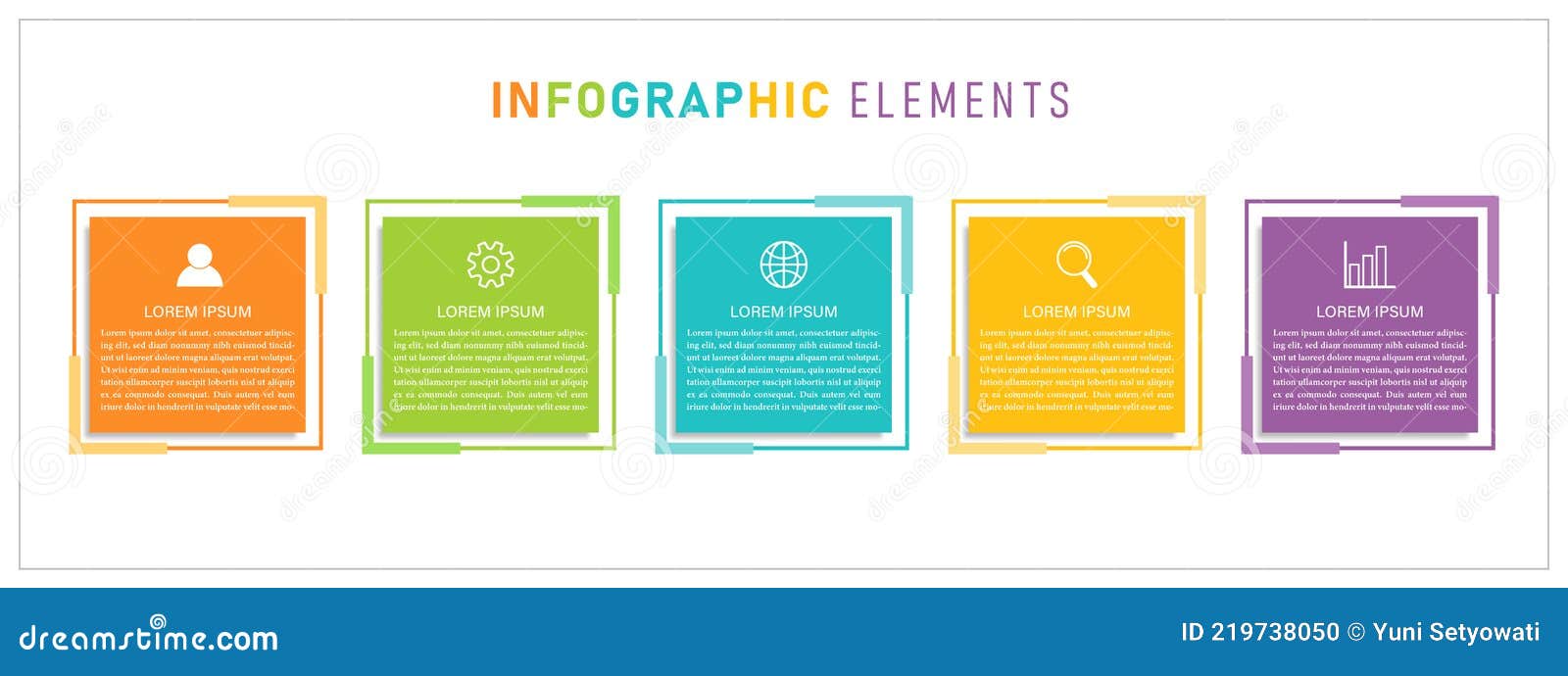 Creative Square Infographic Elements with Icon for Business ...