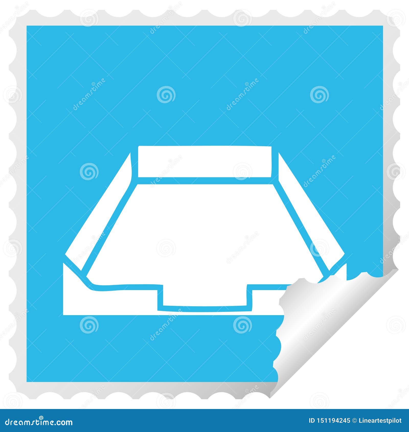 A Creative Square Peeling Sticker Cartoon in Box Stock Vector ...