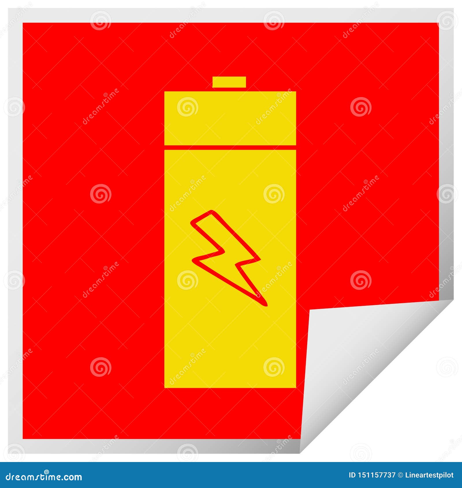 A Creative Square Peeling Sticker Cartoon Electrical Battery Stock ...