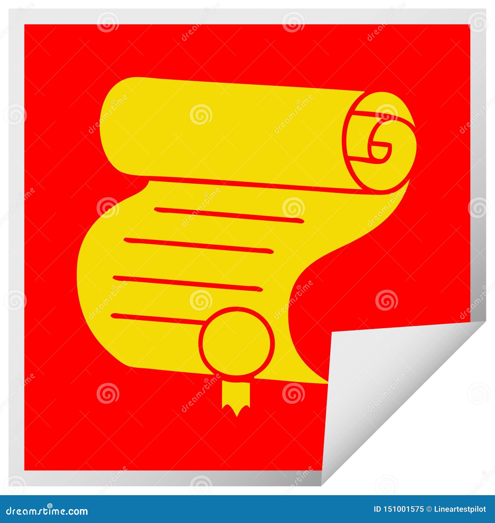 A Creative Square Peeling Sticker Cartoon Important Document Stock ...