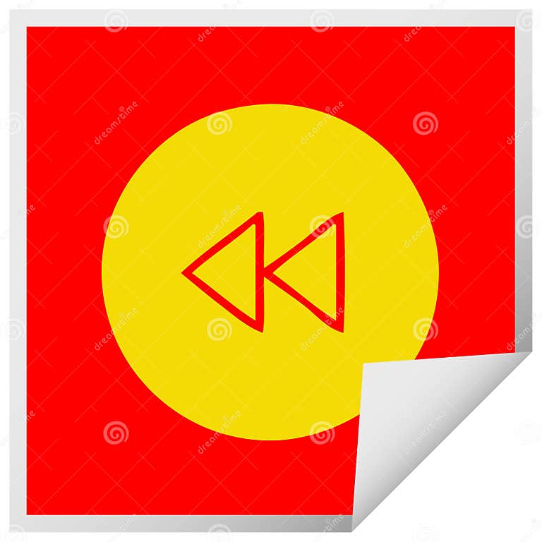 A Creative Square Peeling Sticker Cartoon Rewind Button Stock Vector ...