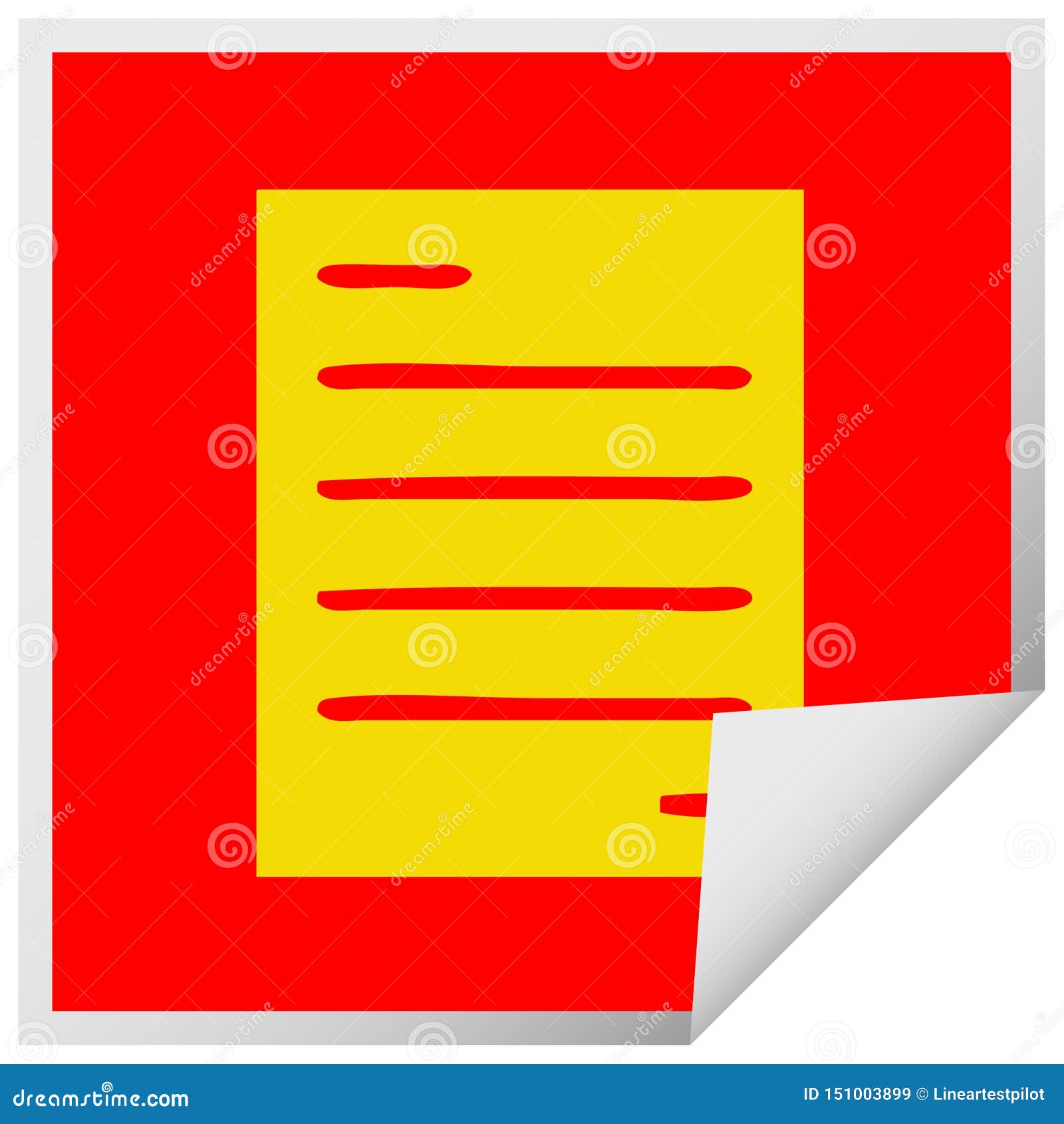 A Creative Square Peeling Sticker Cartoon Sheet of Paper Stock Vector ...