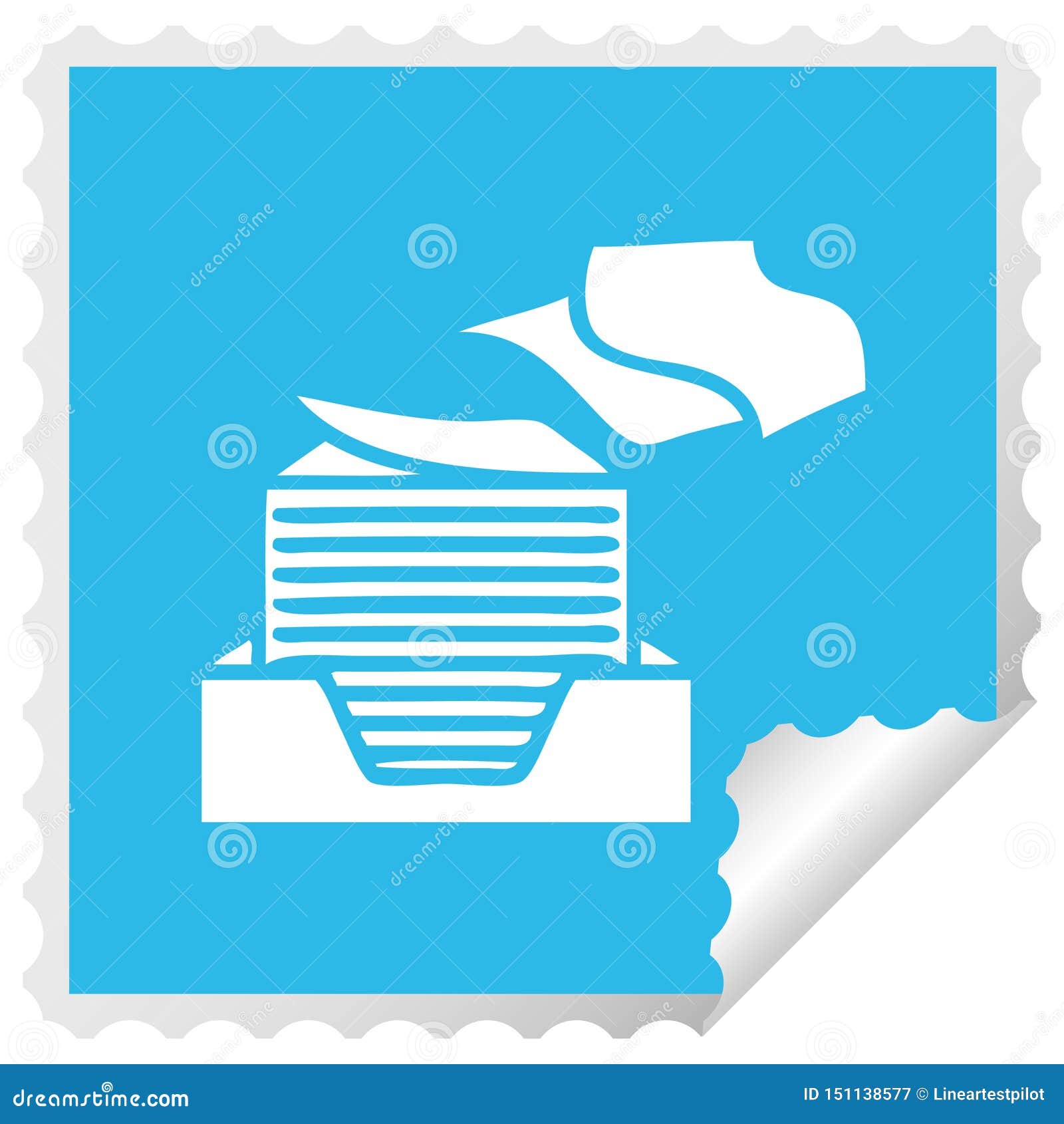 A Creative Square Peeling Sticker Cartoon Stack of Office Papers Stock ...