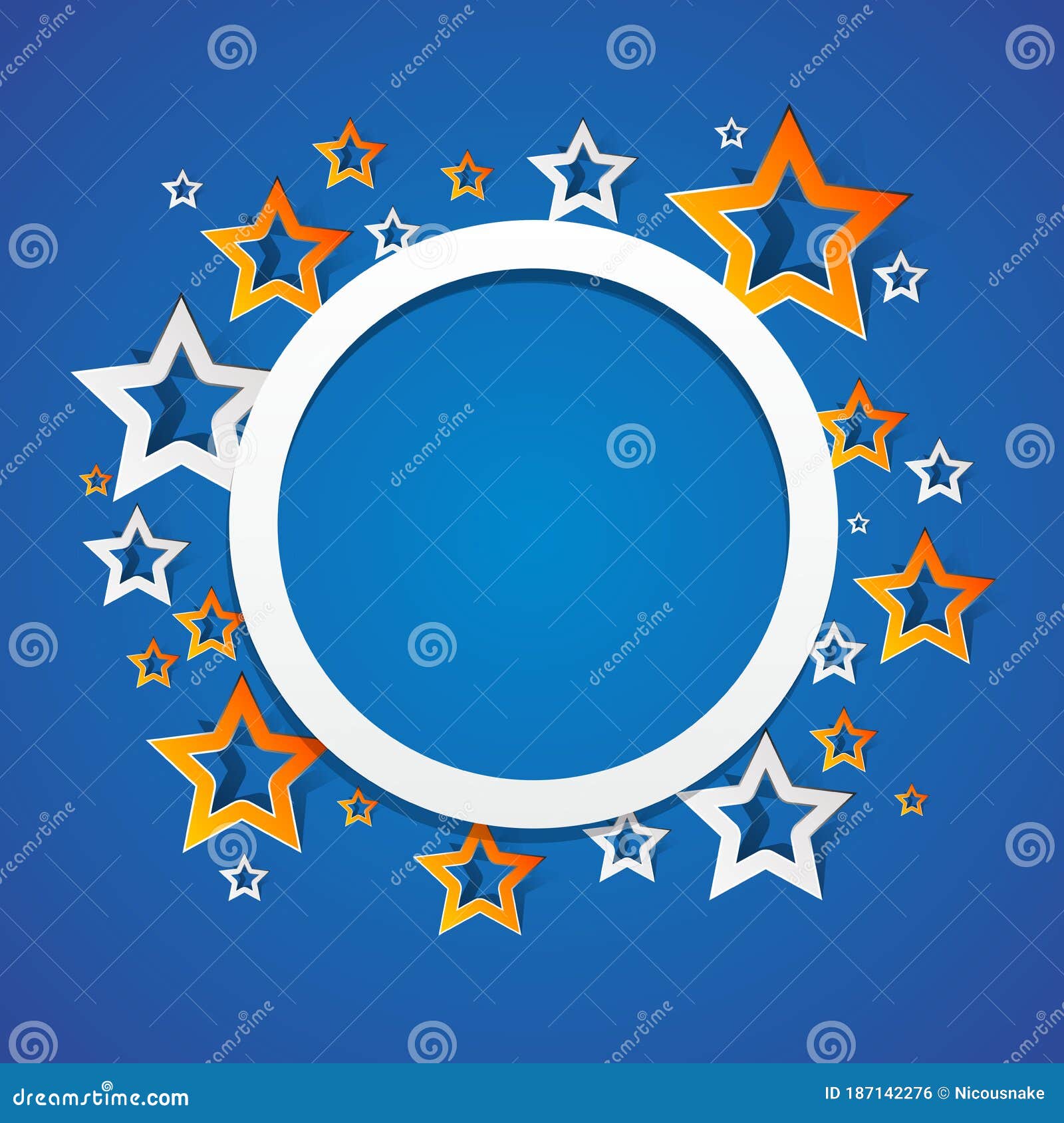 Creative Stars Frame on Blue Background Stock Illustration ...