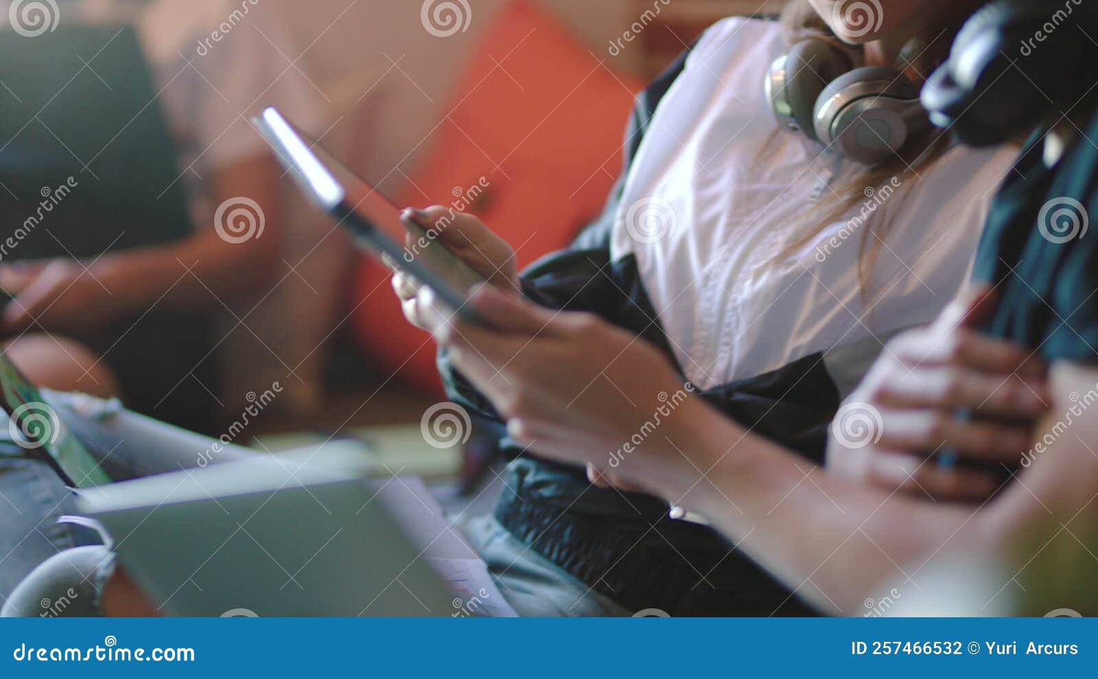 Creative Startup, Teamwork and Tablet for UX UI Discussion while ...