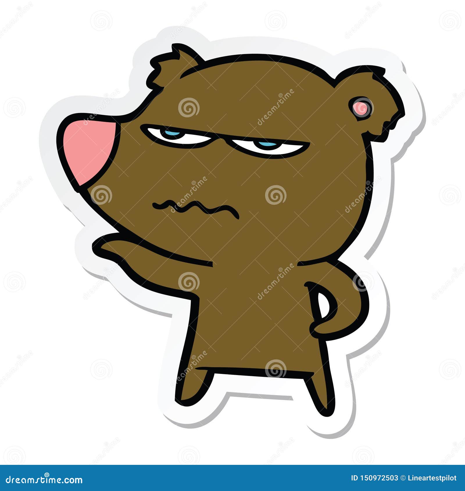 A Creative Sticker of a Angry Bear Cartoon Stock Vector - Illustration ...