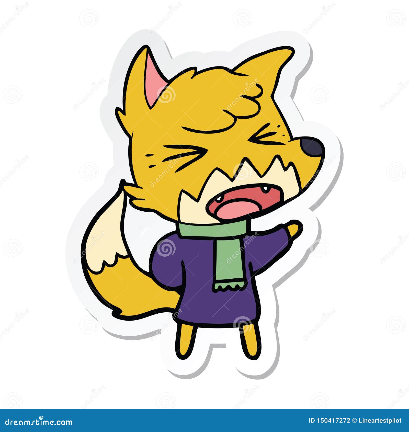 Sticker of a Angry Cartoon Fox Stock Vector - Illustration of icon ...