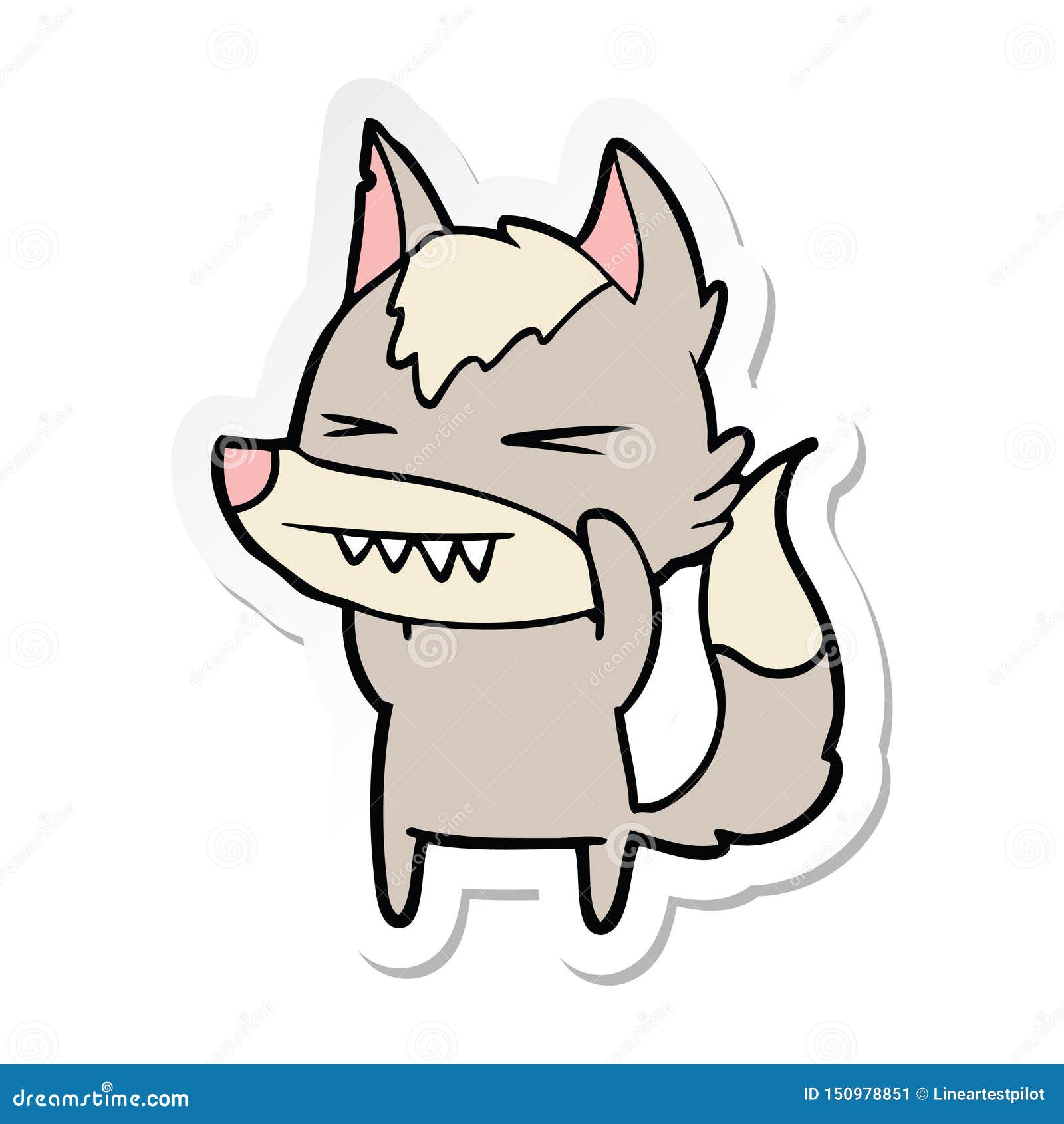 A Creative Sticker of a Angry Wolf Cartoon Stock Vector - Illustration ...