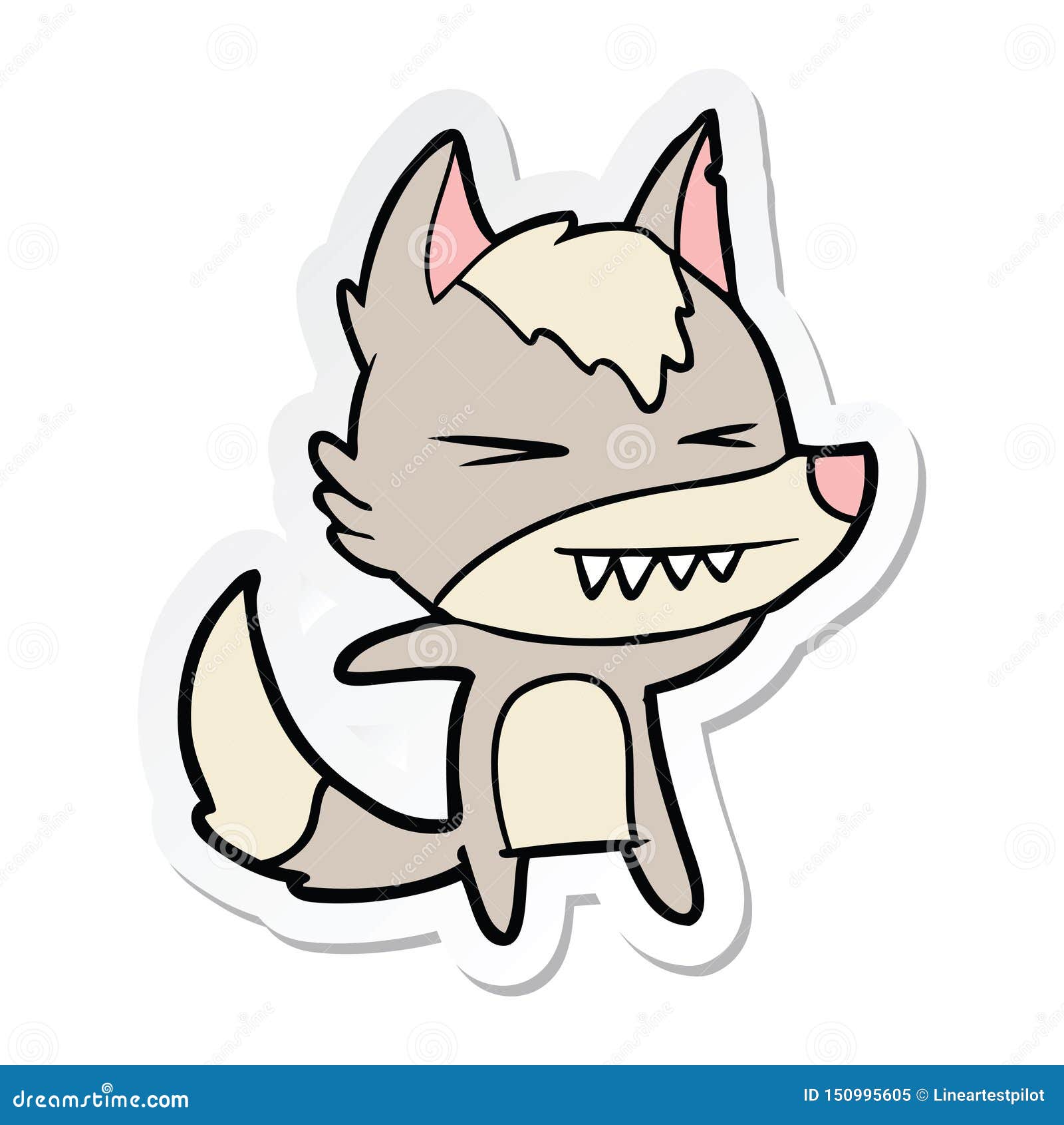 A Creative Sticker of a Angry Wolf Cartoon Stock Vector - Illustration ...