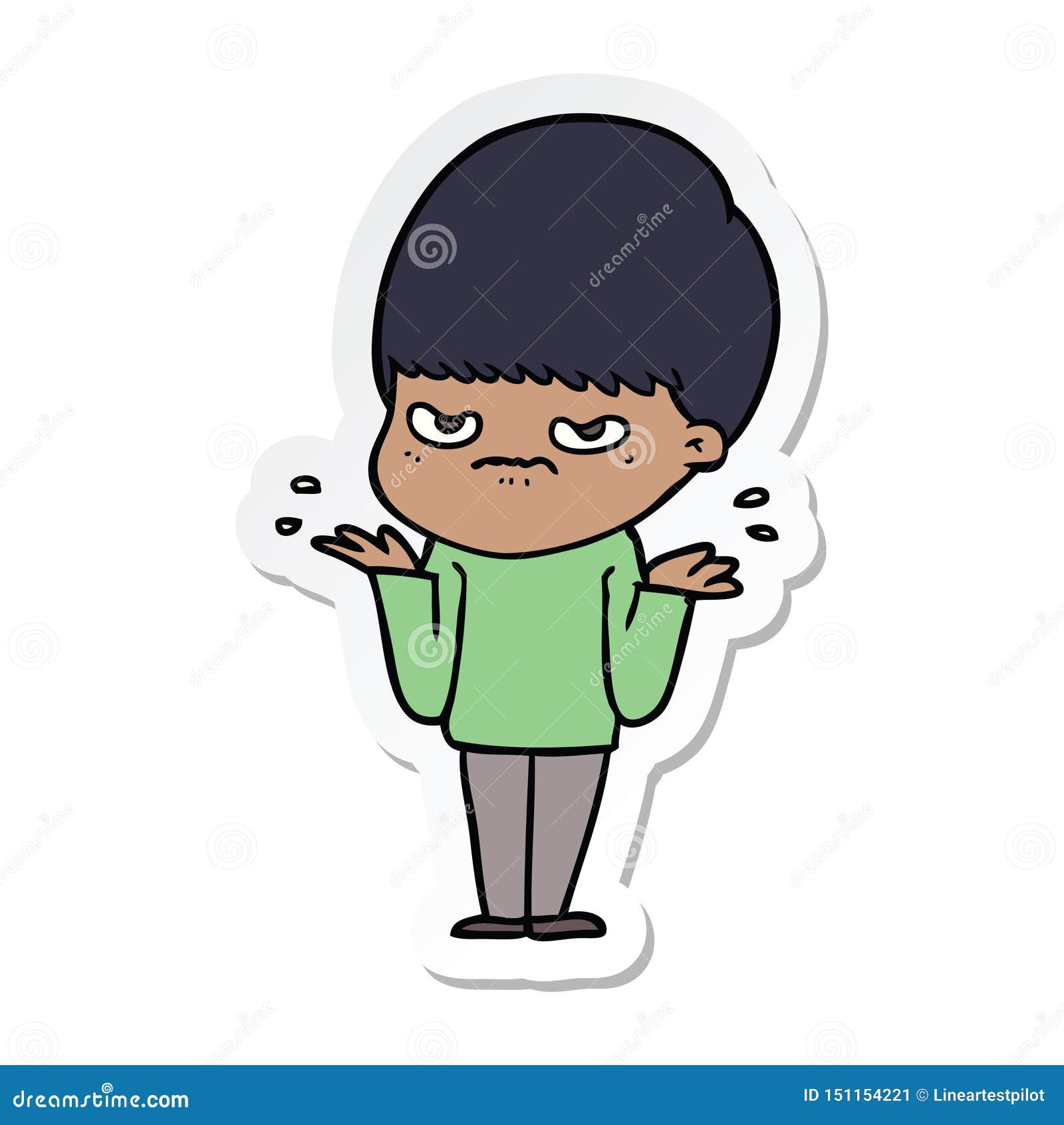 A Creative Sticker of a Annoyed Cartoon Boy Stock Vector - Illustration ...