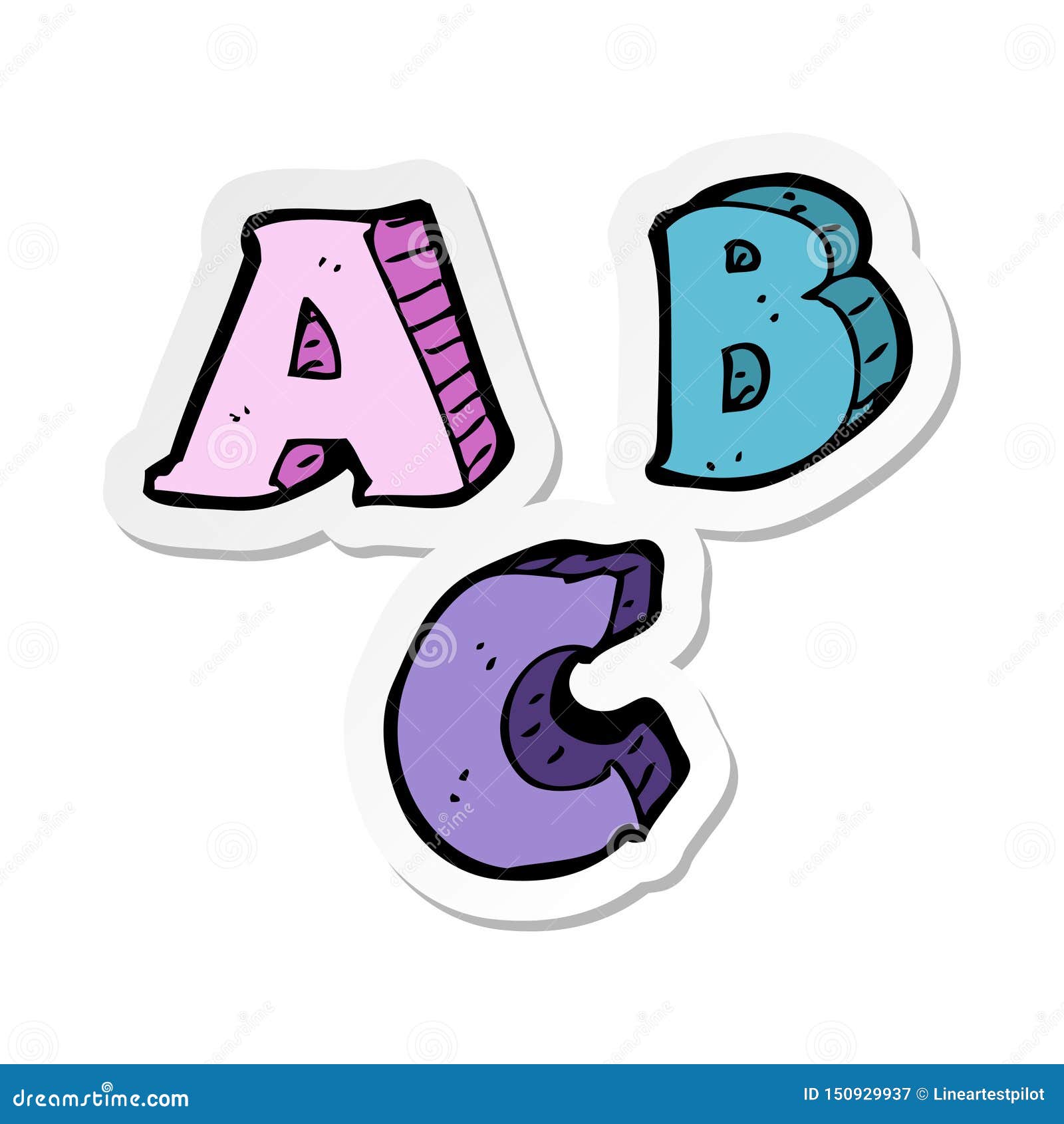 A Creative Sticker of a Cartoon ABC Letters Stock Vector - Illustration ...