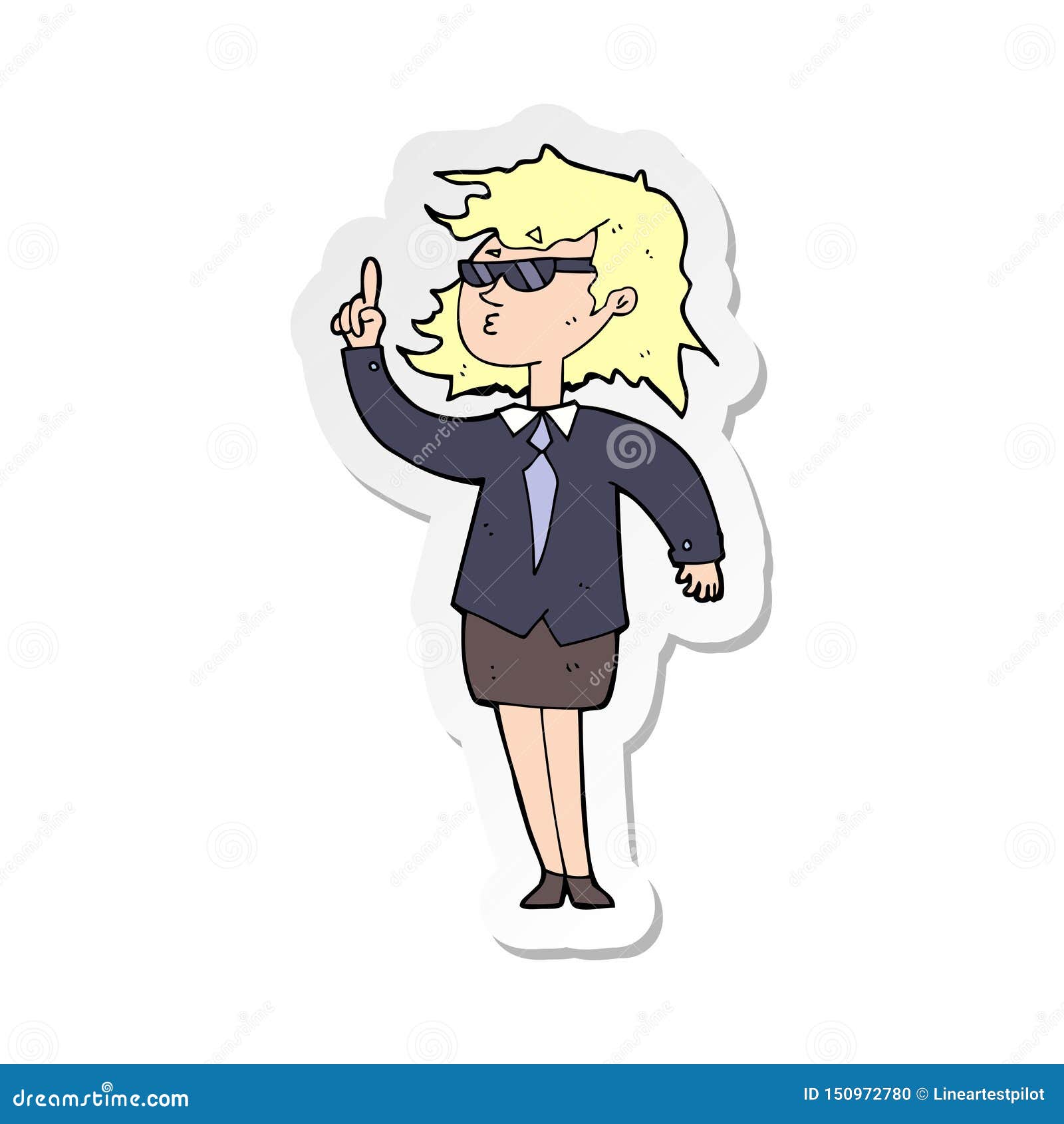 A Creative Sticker of a Cartoon Agent Woman Stock Vector - Illustration ...