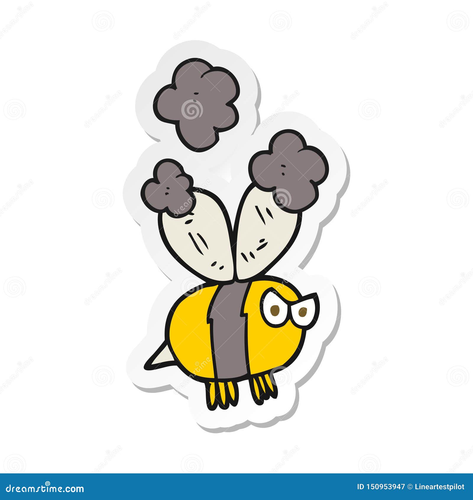A Creative Sticker of a Cartoon Angry Bee Stock Vector - Illustration ...