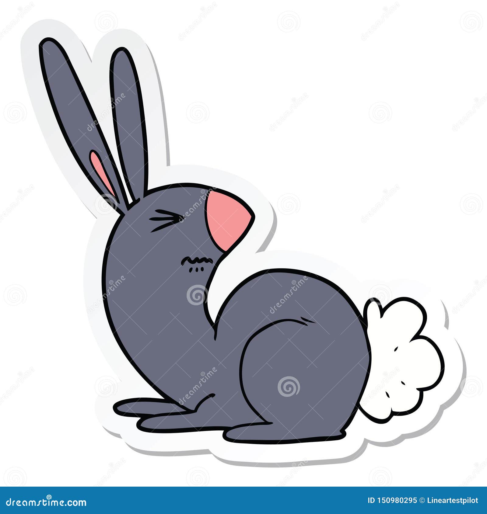 A Creative Sticker of a Cartoon Annoyed Rabbit Stock Vector ...