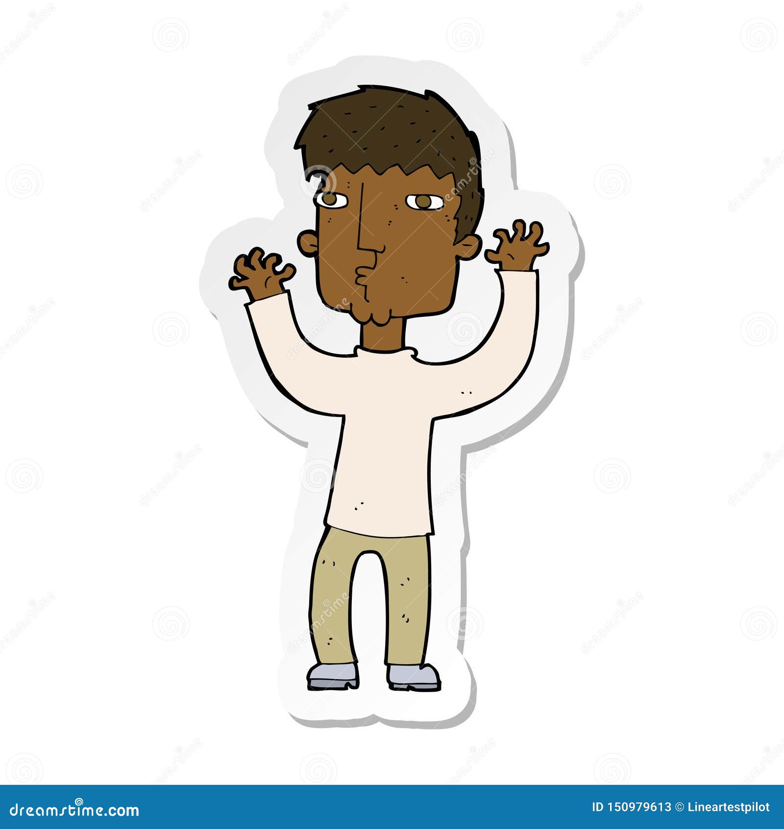 A Creative Sticker of a Cartoon Anxious Man Stock Vector - Illustration ...