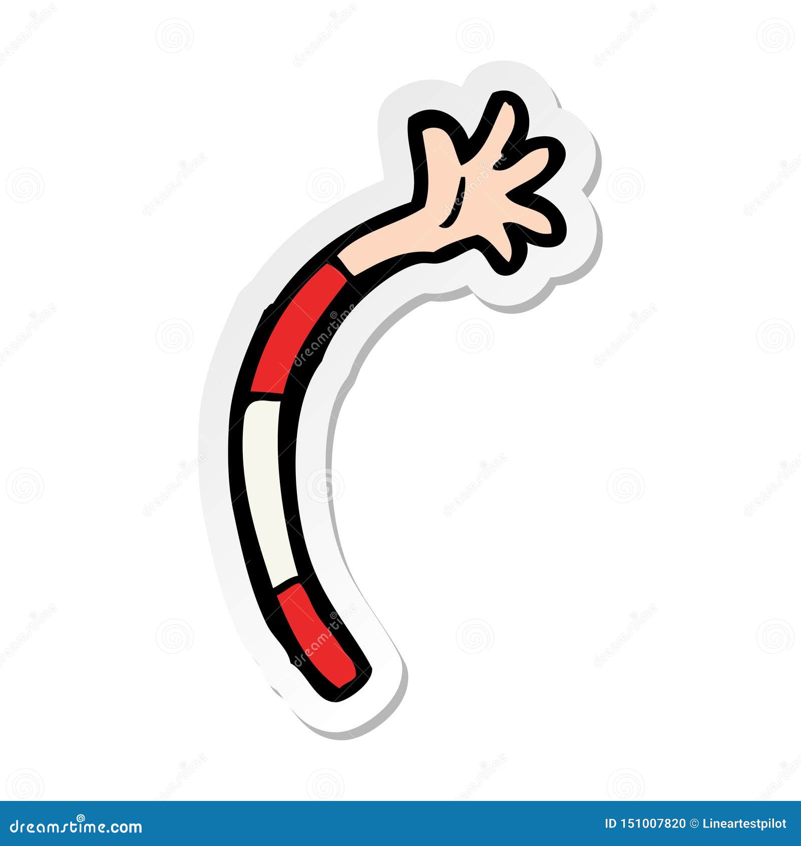 A Creative Sticker of a Cartoon Arm Stock Vector - Illustration of hand ...