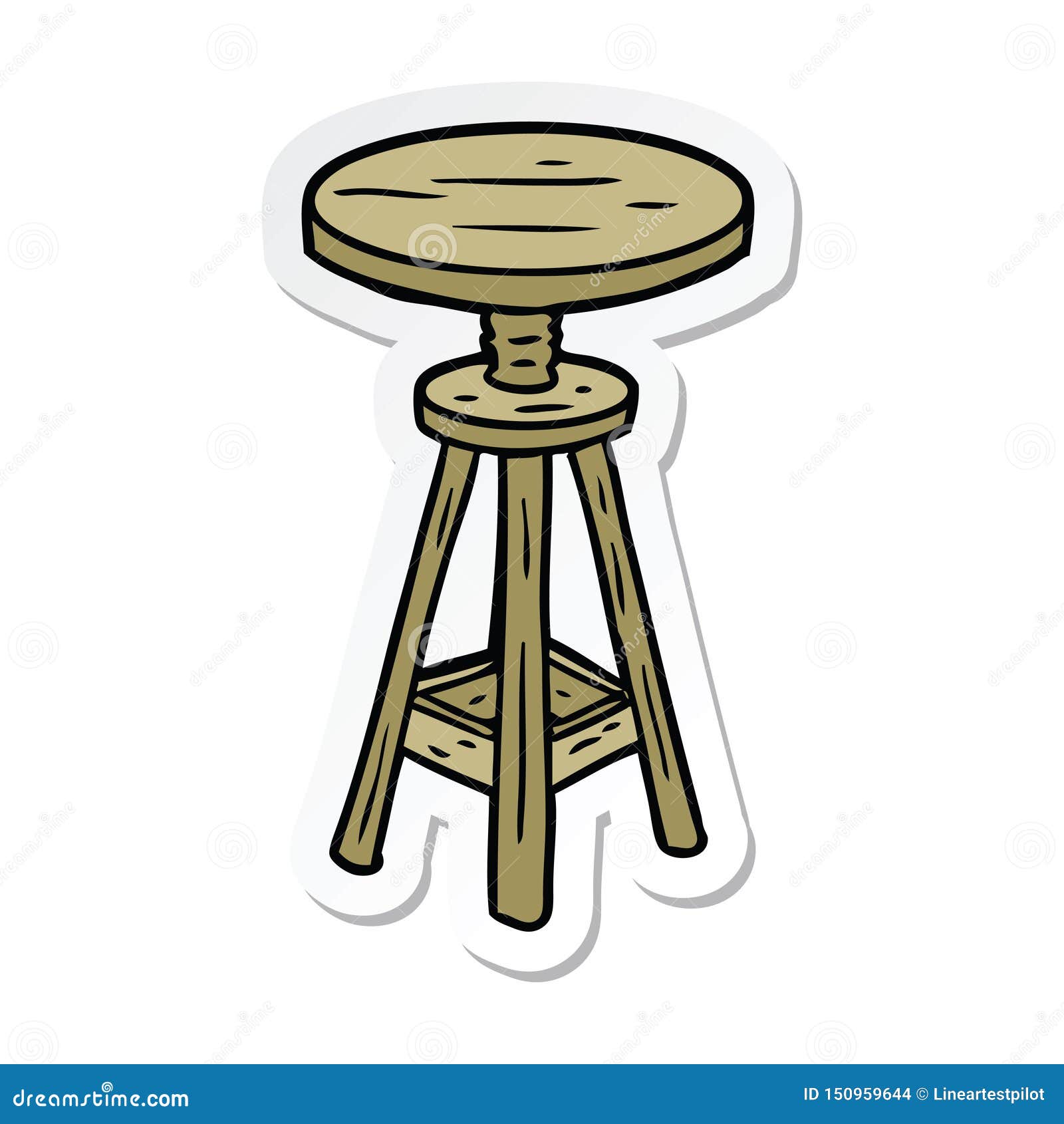 A Creative Sticker of a Cartoon Artist Stool Stock Vector ...