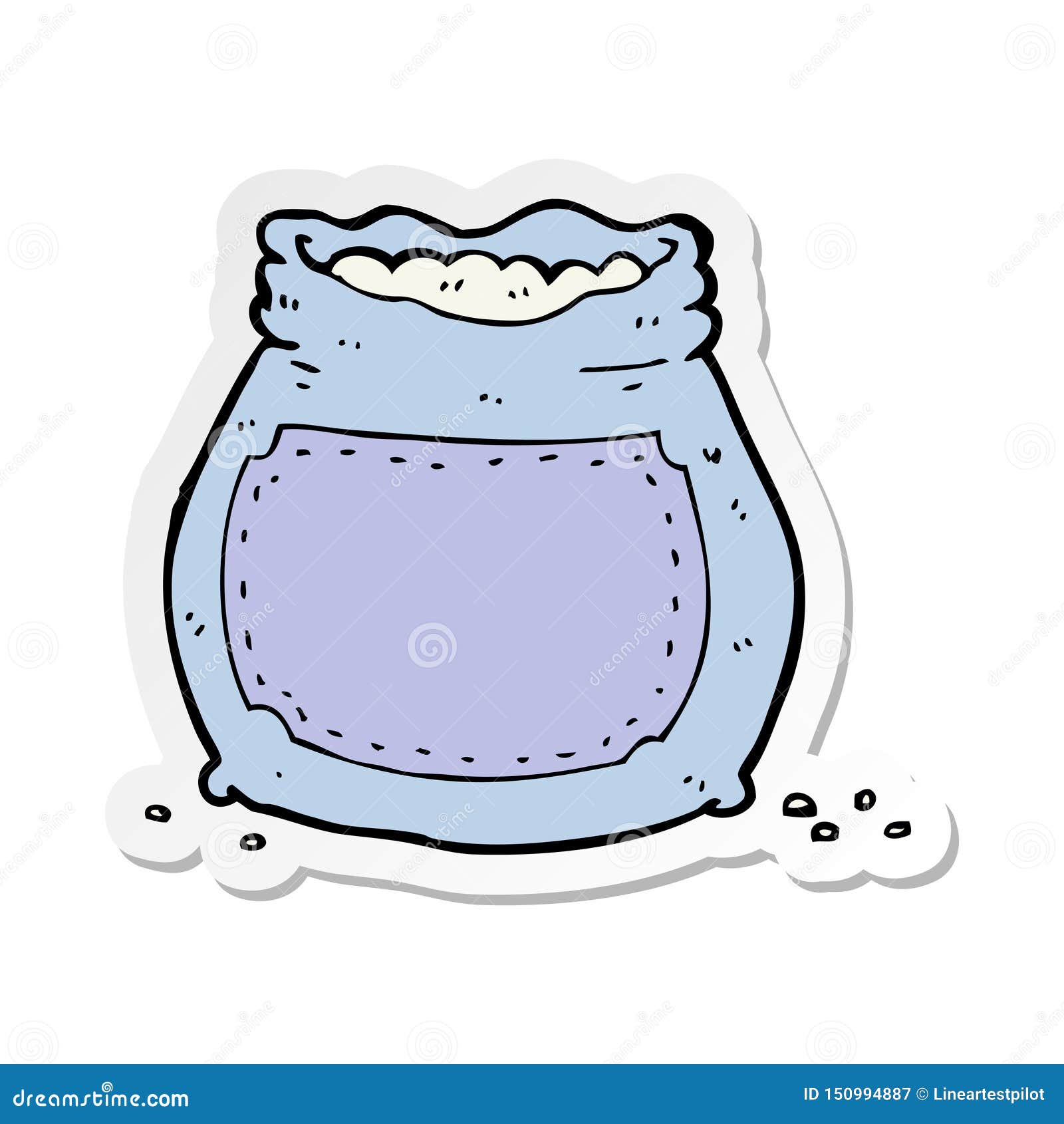 A Creative Sticker of a Cartoon Bag of Flour Stock Vector ...