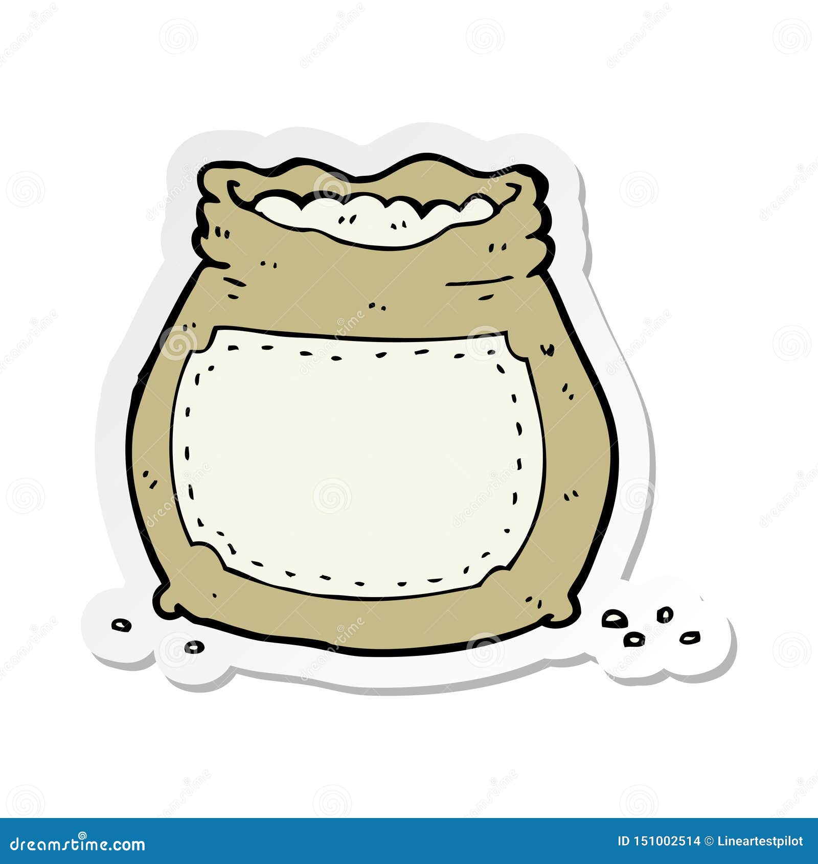A Creative Sticker of a Cartoon Bag of Flour Stock Vector ...