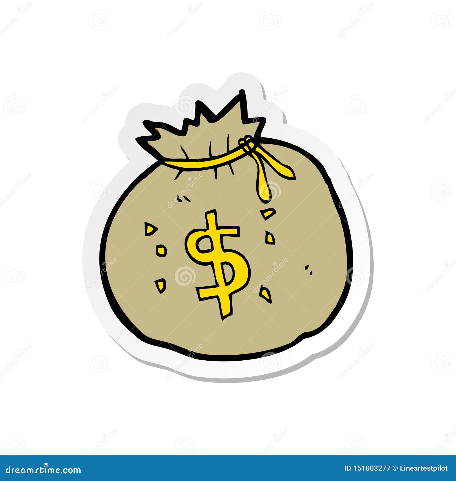 A Creative Sticker of a Cartoon Bag of Money Stock Vector ...