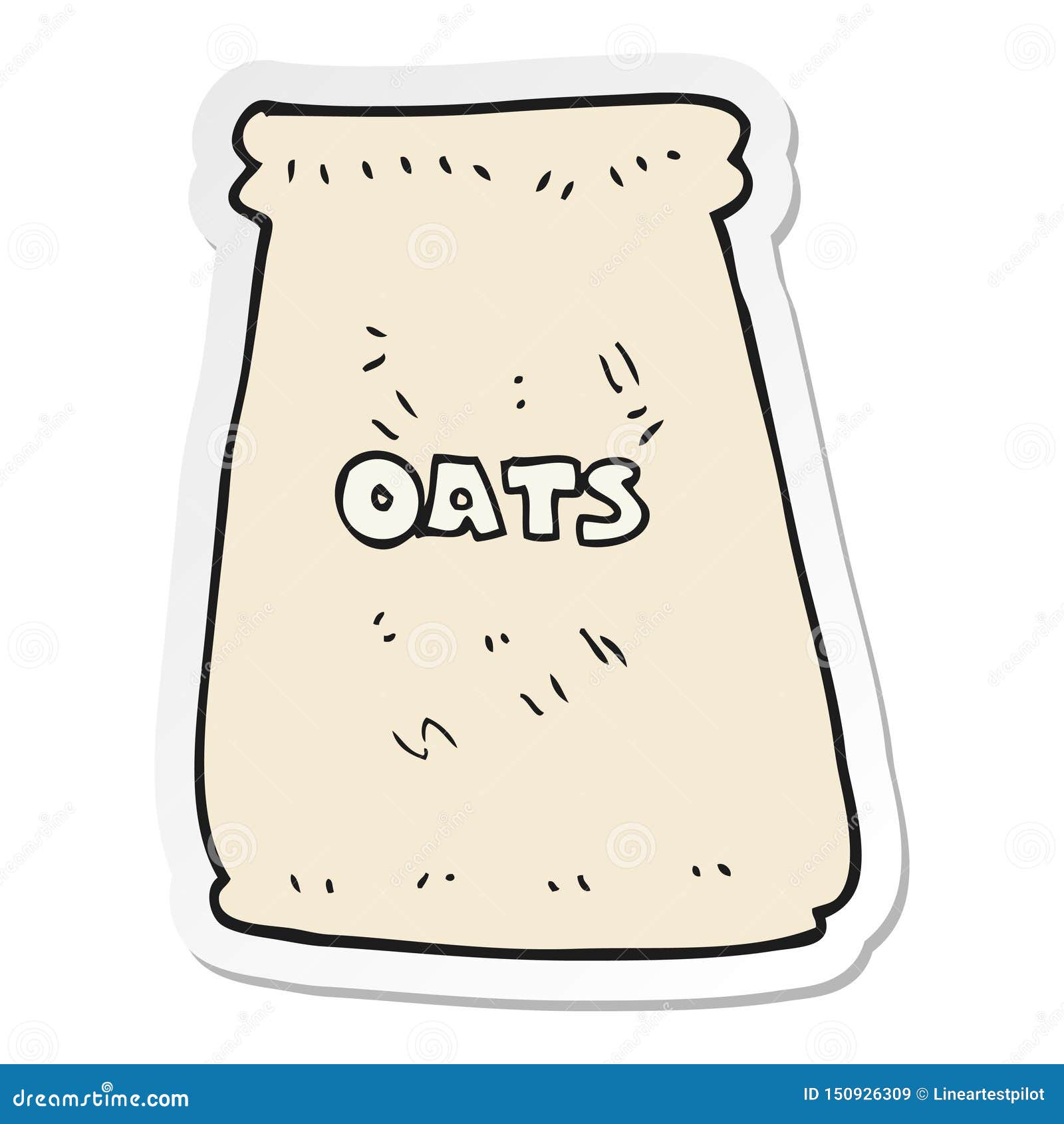 A Creative Sticker of a Cartoon Bag of Oats Stock Vector - Illustration ...