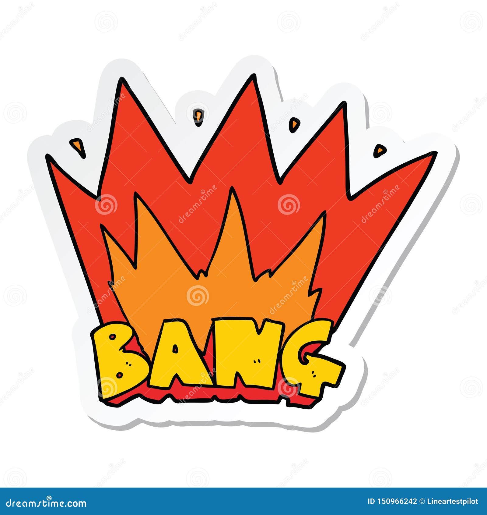 A Creative Sticker of a Cartoon Bang Sign Stock Vector - Illustration ...