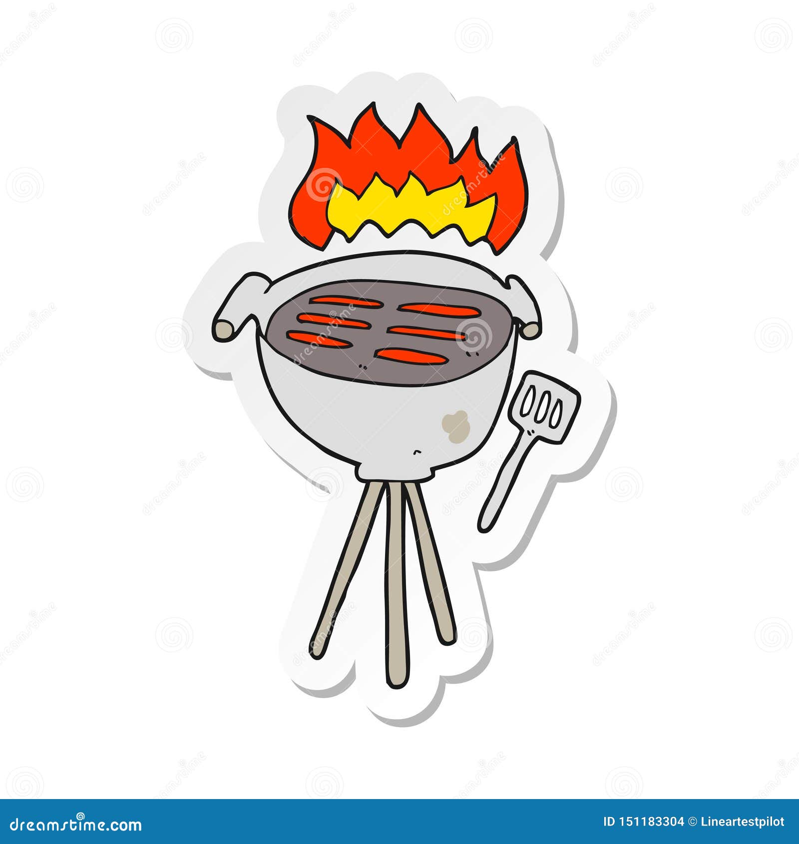 A Creative Sticker of a Cartoon Barbecue Stock Vector - Illustration of ...