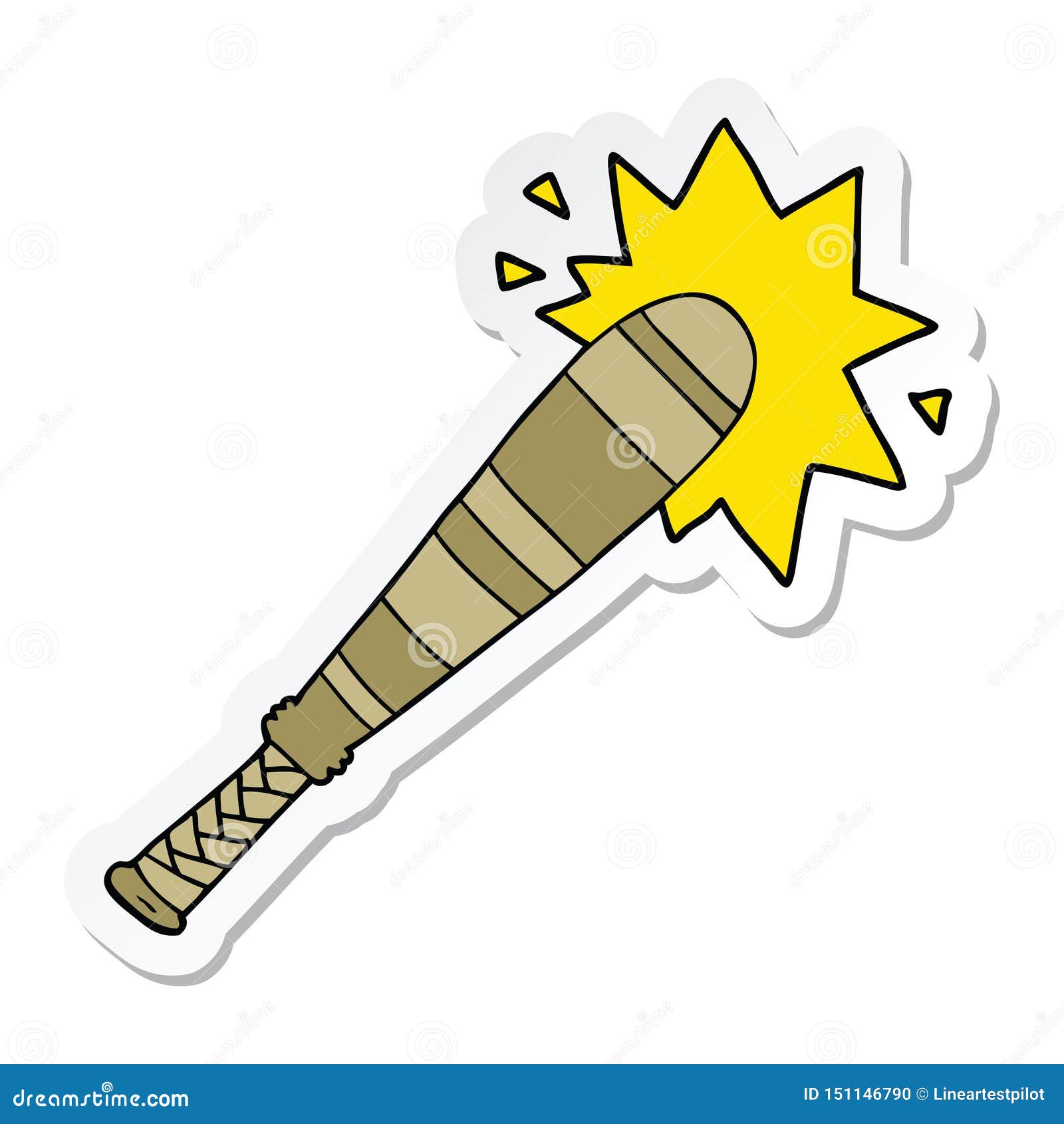 A Creative Sticker of a Cartoon Baseball Bat Hitting Stock Vector ...
