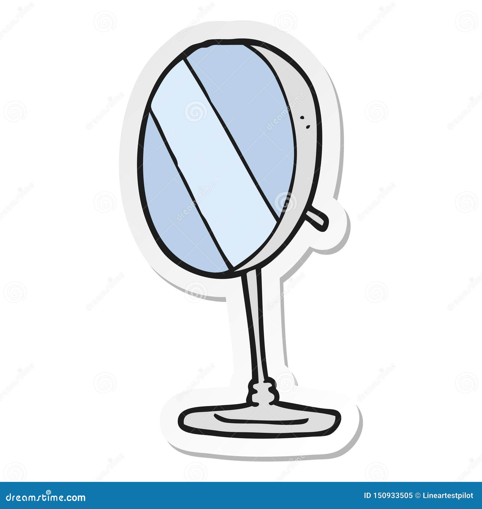 A Creative Sticker of a Cartoon Bathroom Mirror Stock Vector ...
