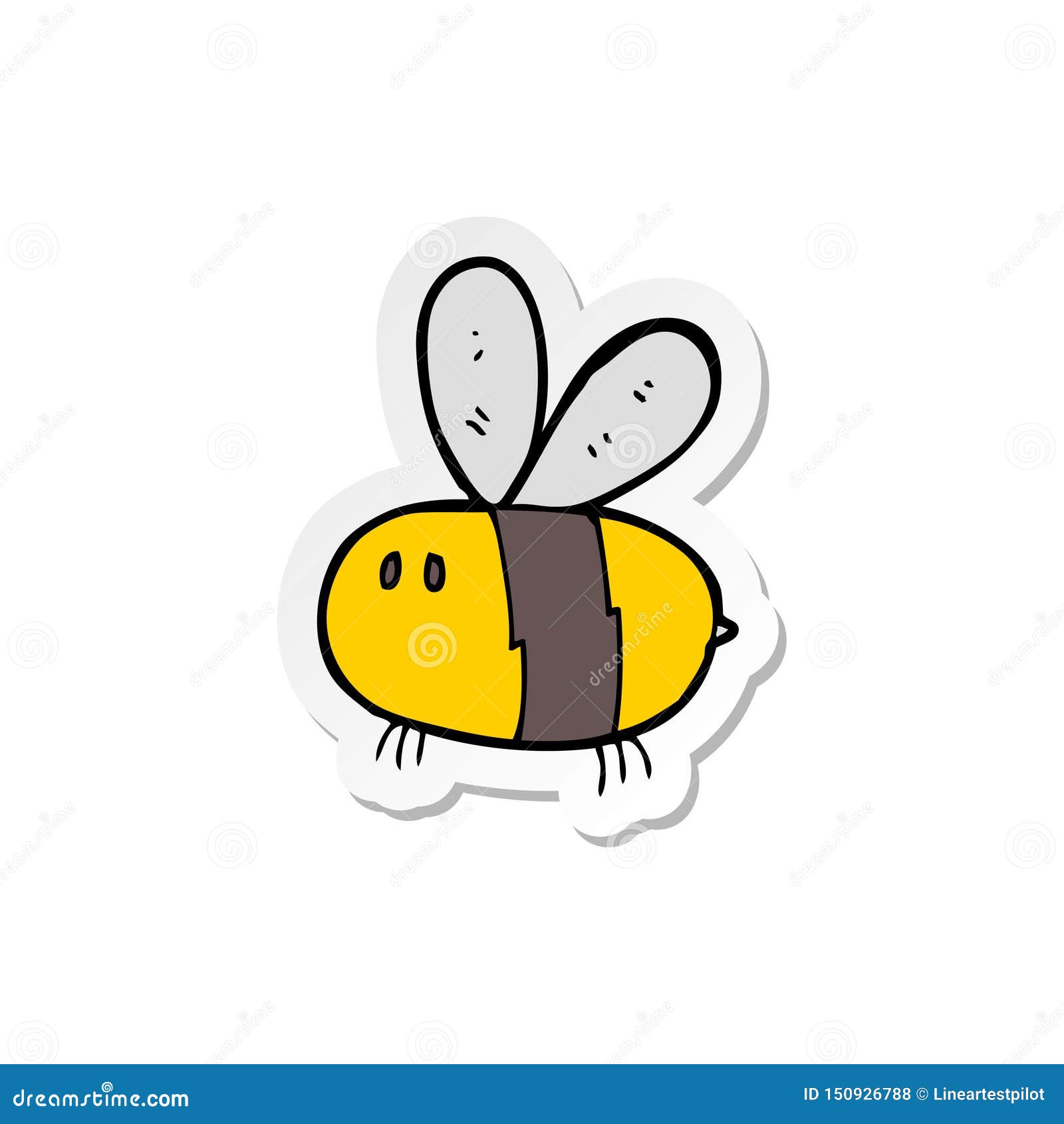 A Creative Sticker of a Cartoon Bee Stock Vector - Illustration of ...