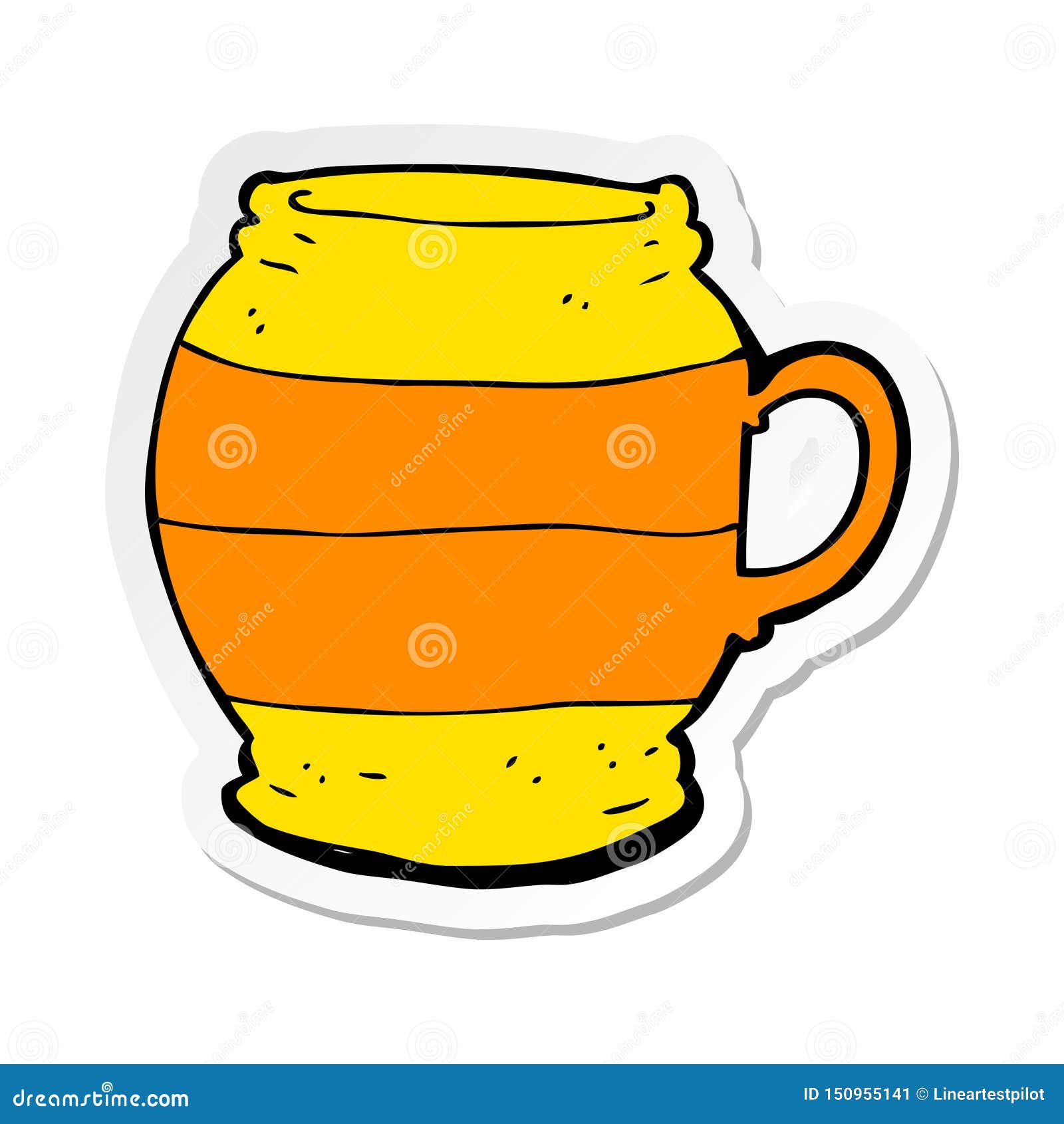 A Creative Sticker of a Cartoon Big Mug Stock Vector - Illustration of ...