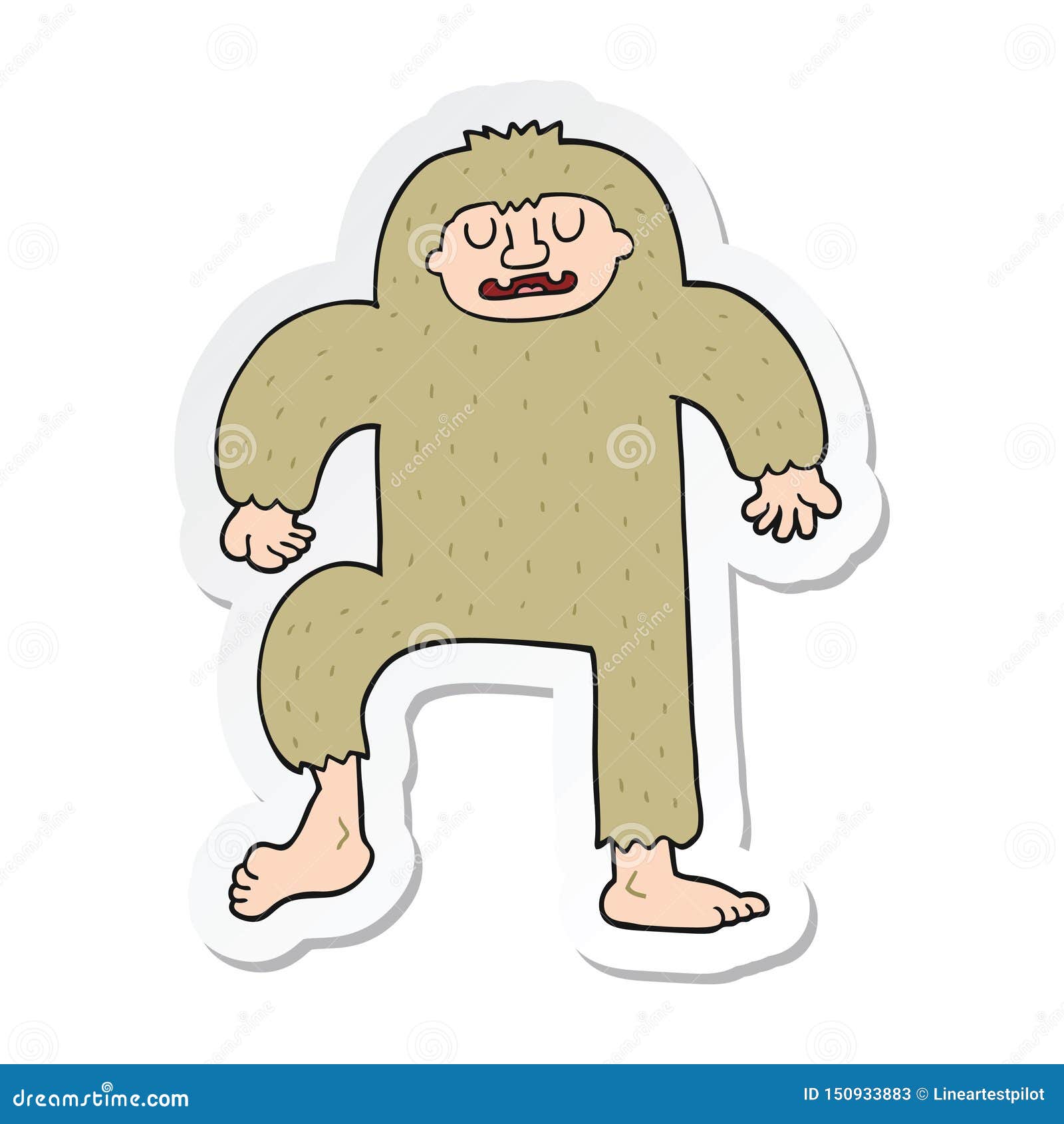 A Creative Sticker of a Cartoon Bigfoot Stock Vector - Illustration of ...
