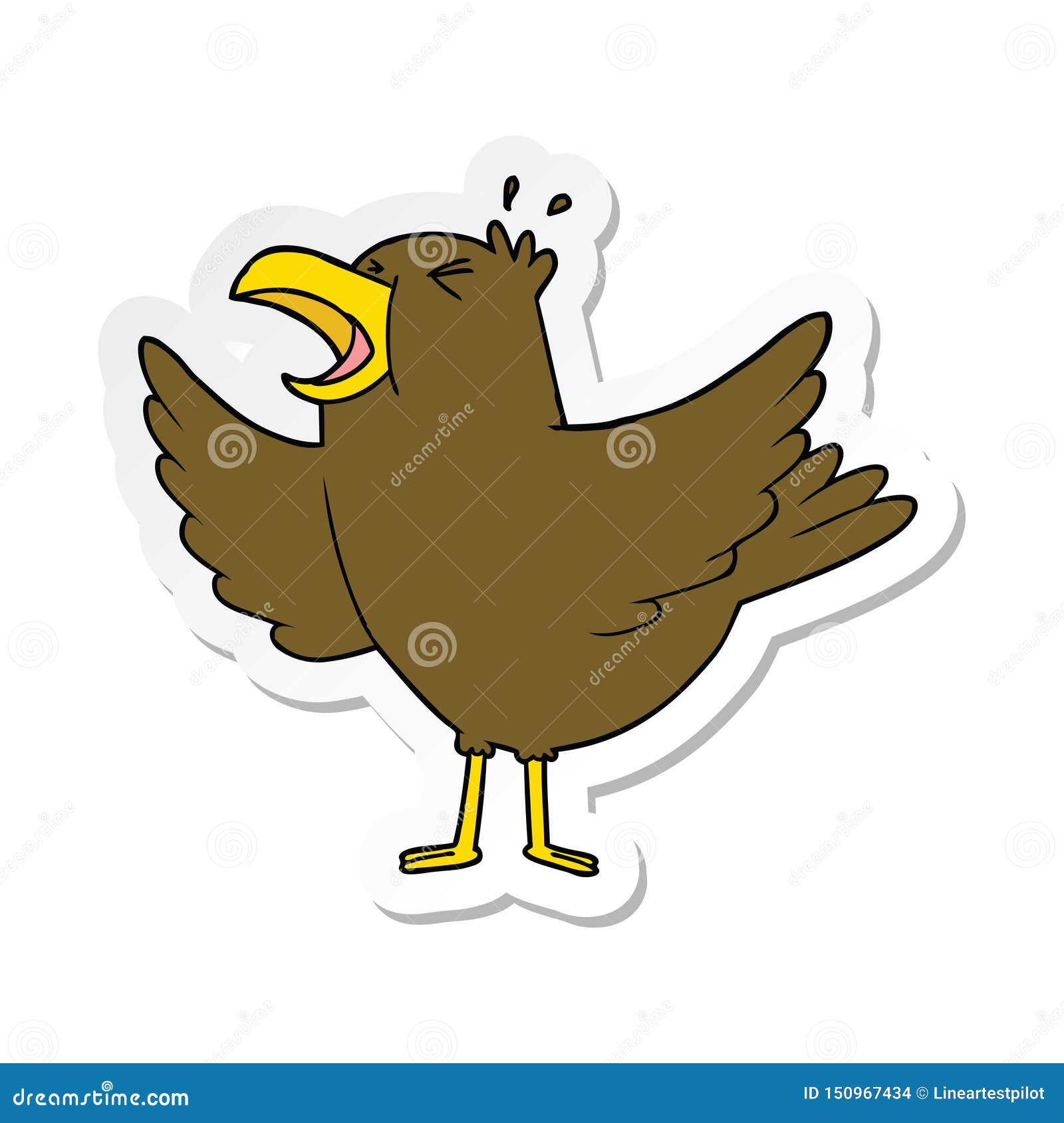 A Creative Sticker of a Cartoon Bird Squawking Stock Vector ...