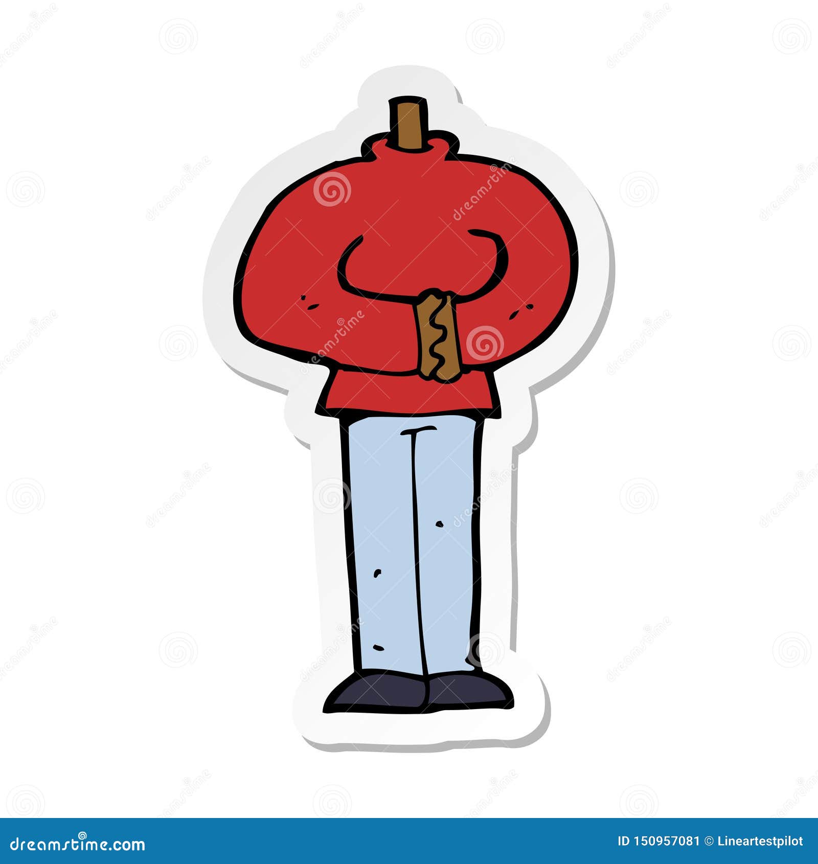 A Creative Sticker of a Cartoon Body Stock Vector - Illustration of ...
