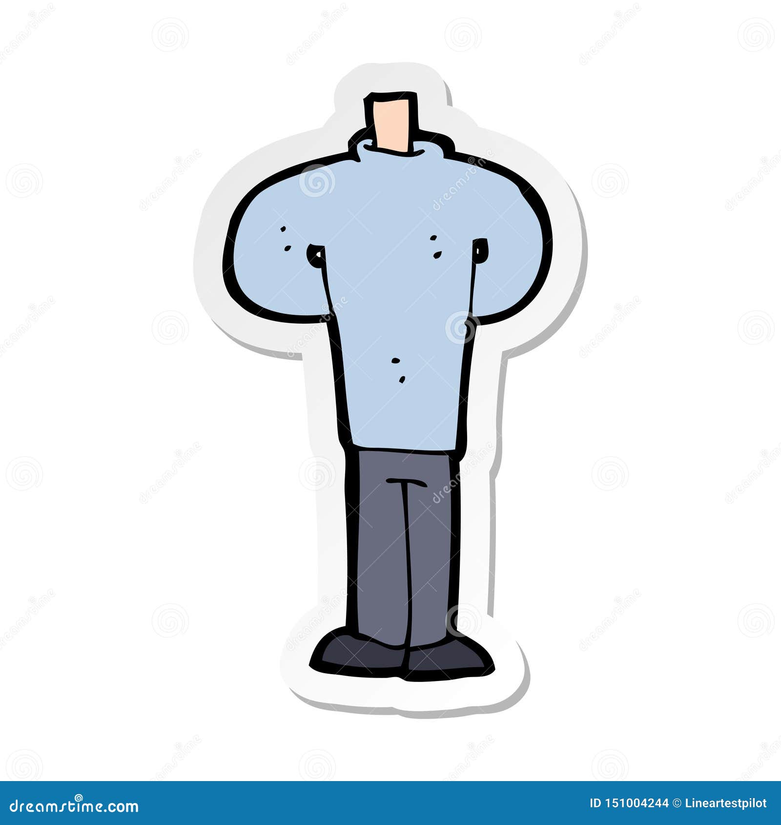 A Creative Sticker of a Cartoon Body Standing Still Stock Vector ...