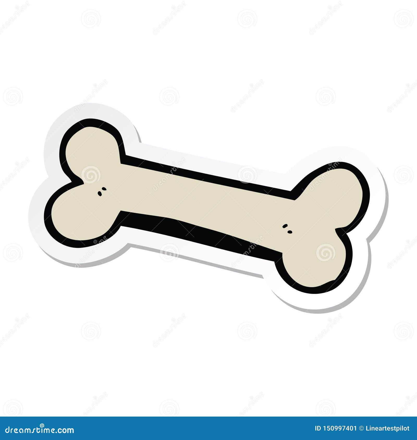 A Creative Sticker of a Cartoon Bone Stock Vector - Illustration of ...