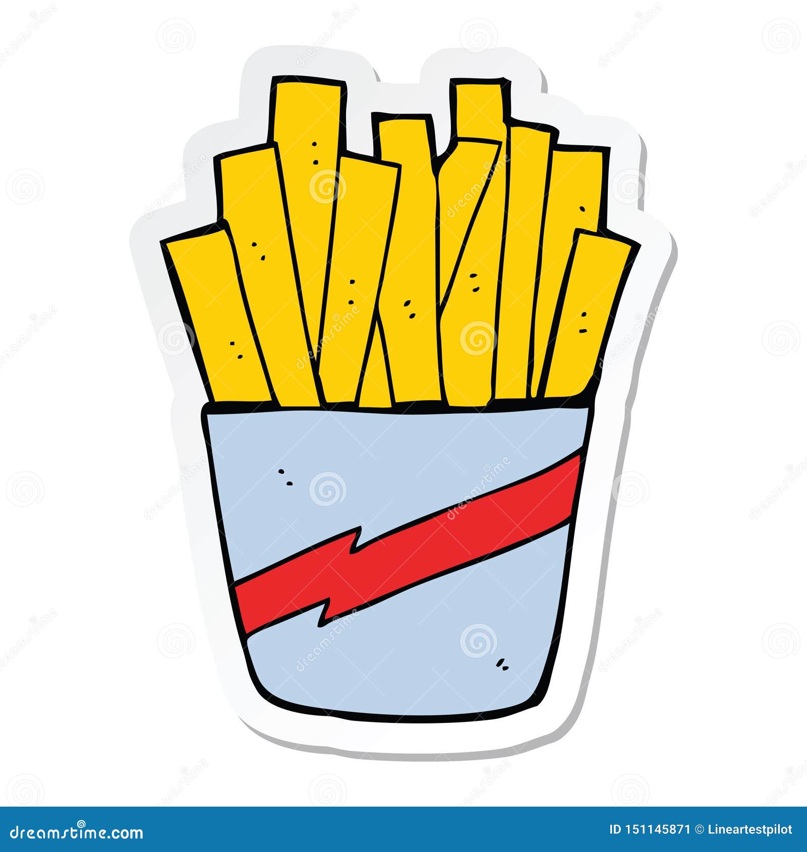 A Creative Sticker of a Cartoon Box of Fries Stock Vector ...
