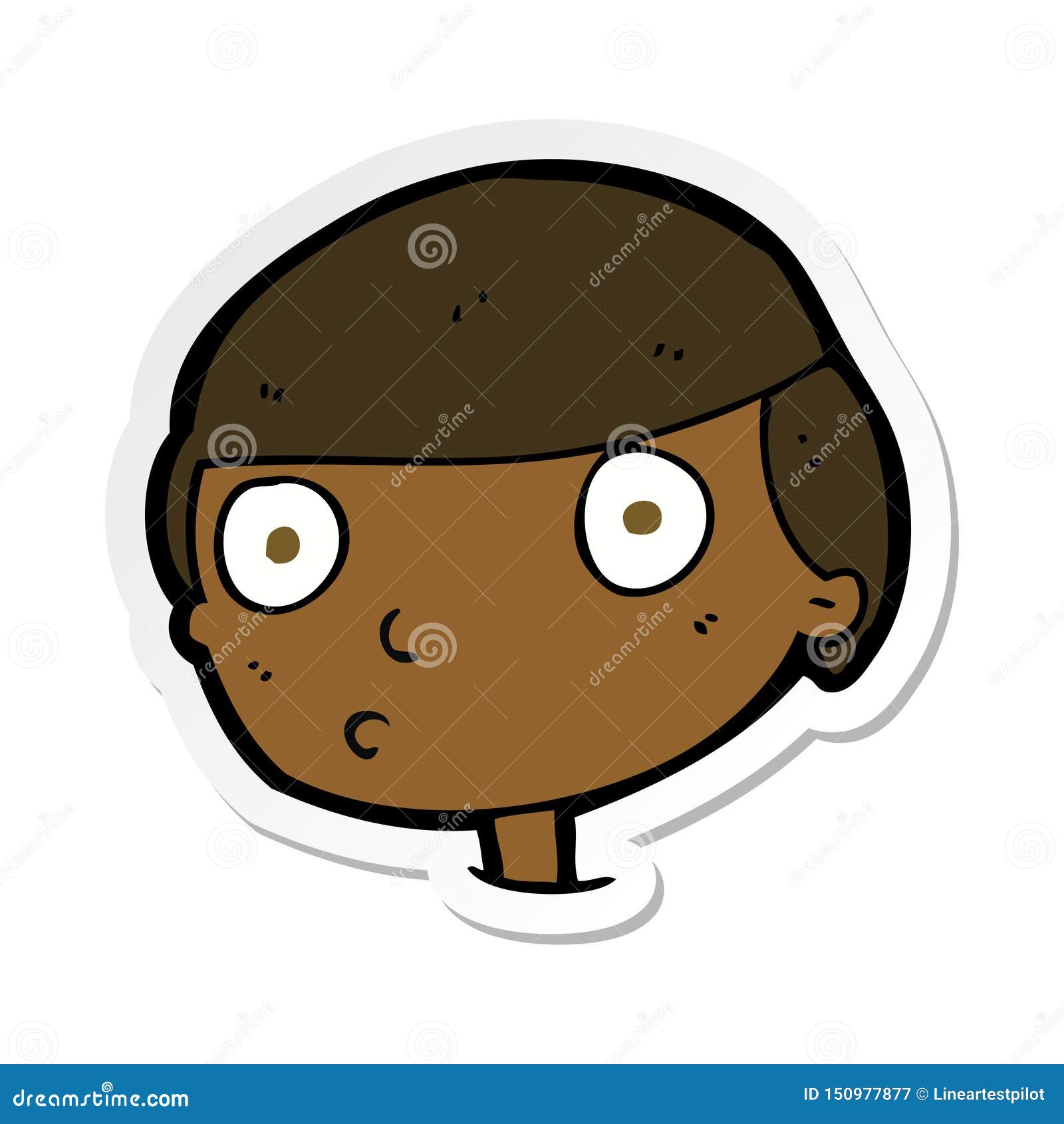 A Creative Sticker of a Cartoon Boy Staring Stock Vector - Illustration ...