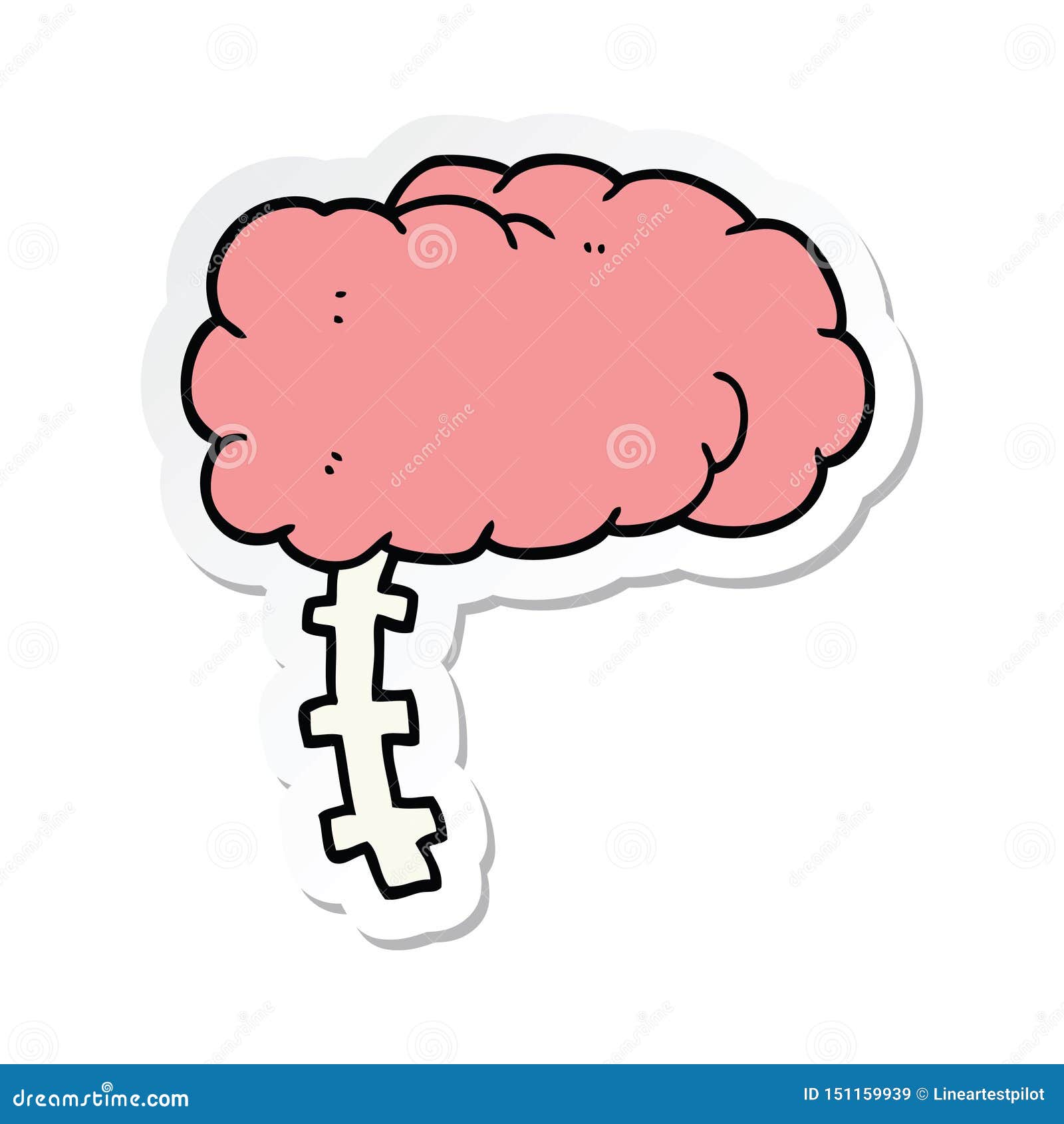 A Creative Sticker of a Cartoon Brain Stock Vector - Illustration of ...