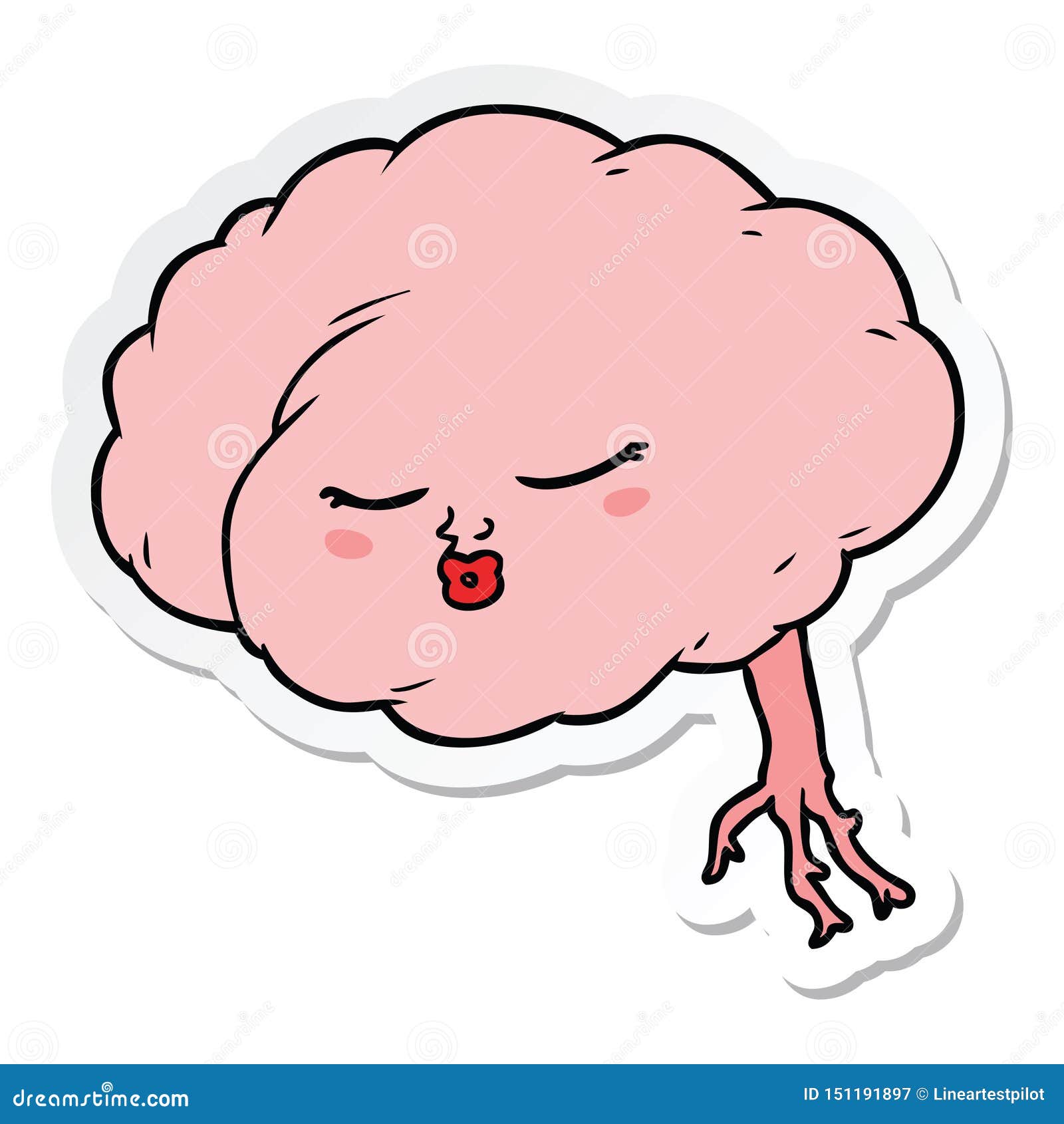 A Creative Sticker of a Cartoon Brain Stock Vector - Illustration of ...