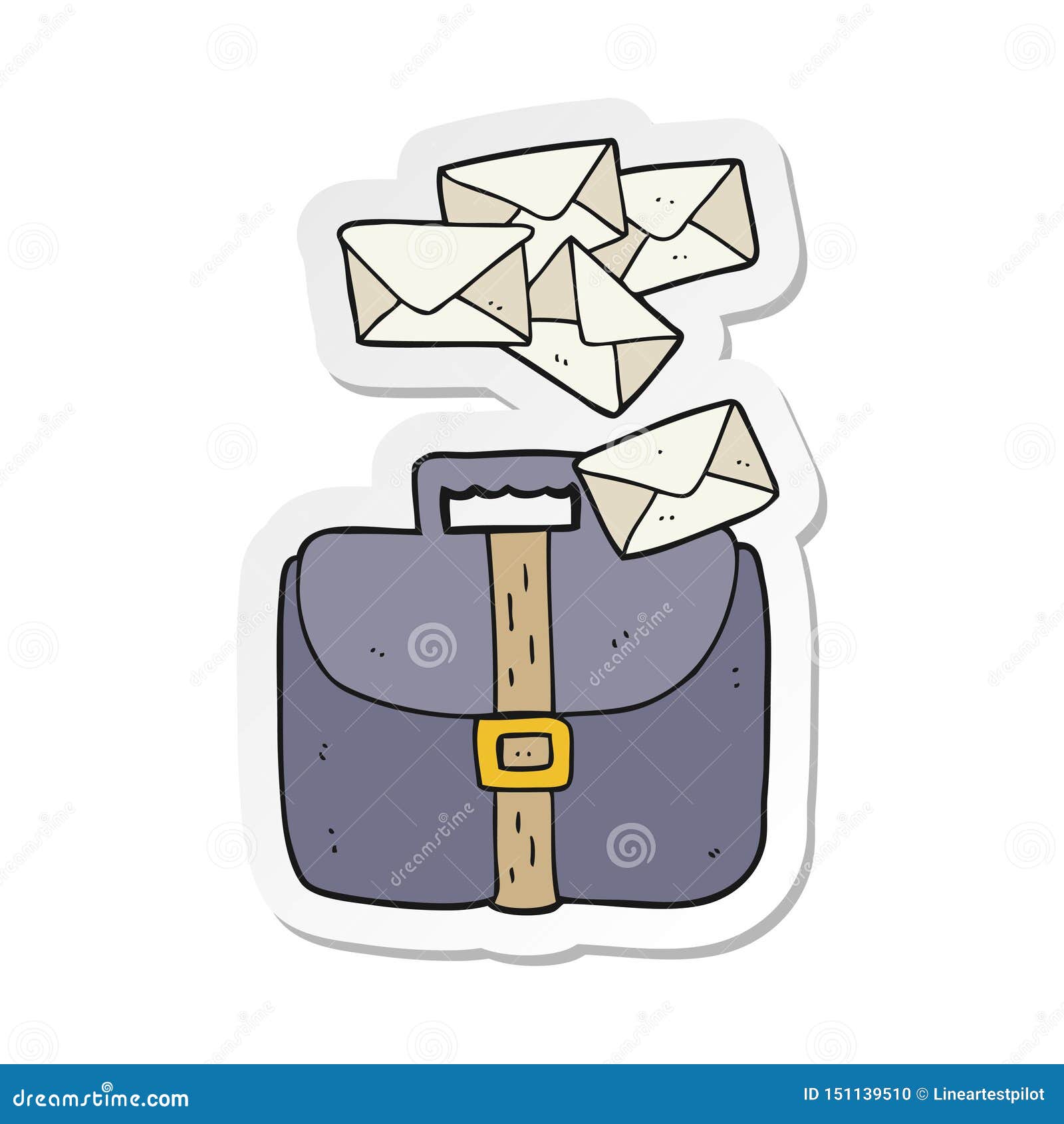 A Creative Sticker of a Cartoon Briefcase Spilling Letters Stock Vector ...