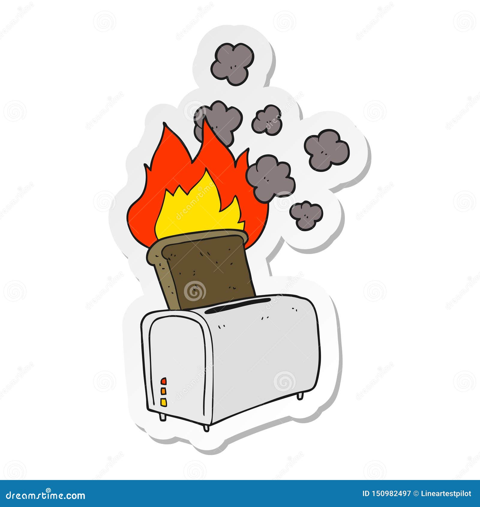 A Creative Sticker of a Cartoon Burnt Toast Stock Vector - Illustration ...