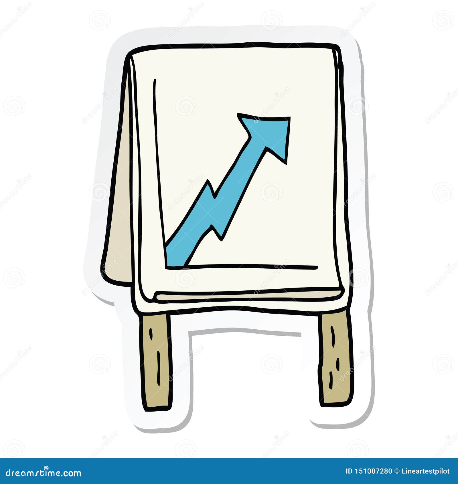 A Creative Sticker of a Cartoon Business Chart with Arrow Stock Vector ...