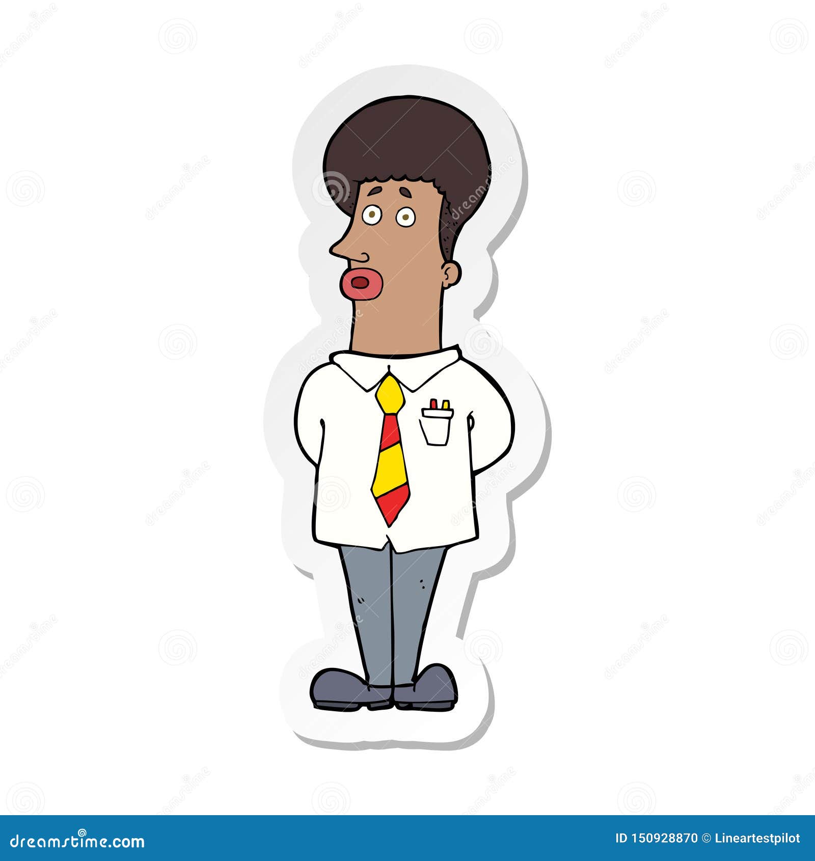 A Creative Sticker of a Cartoon Businessman Stock Vector - Illustration ...