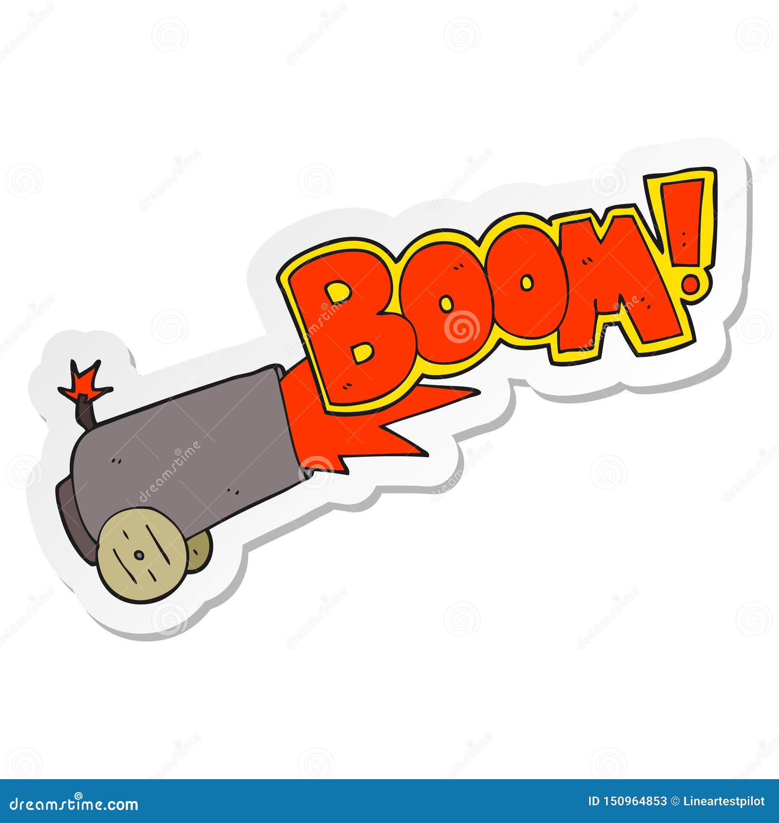A Creative Sticker of a Cartoon Cannon Firing Stock Vector ...