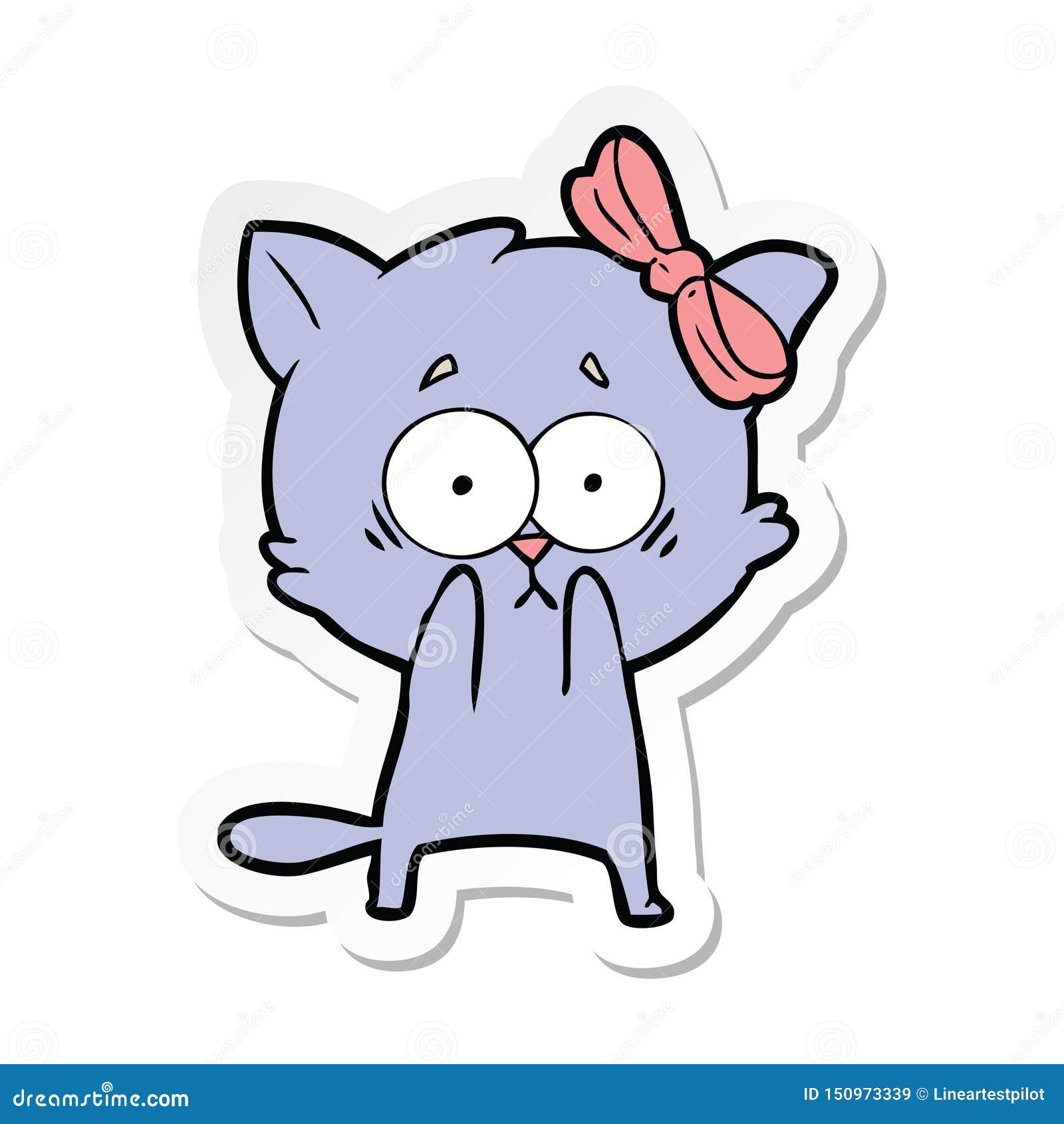 A Creative Sticker of a Cartoon Cat Stock Vector - Illustration of ...